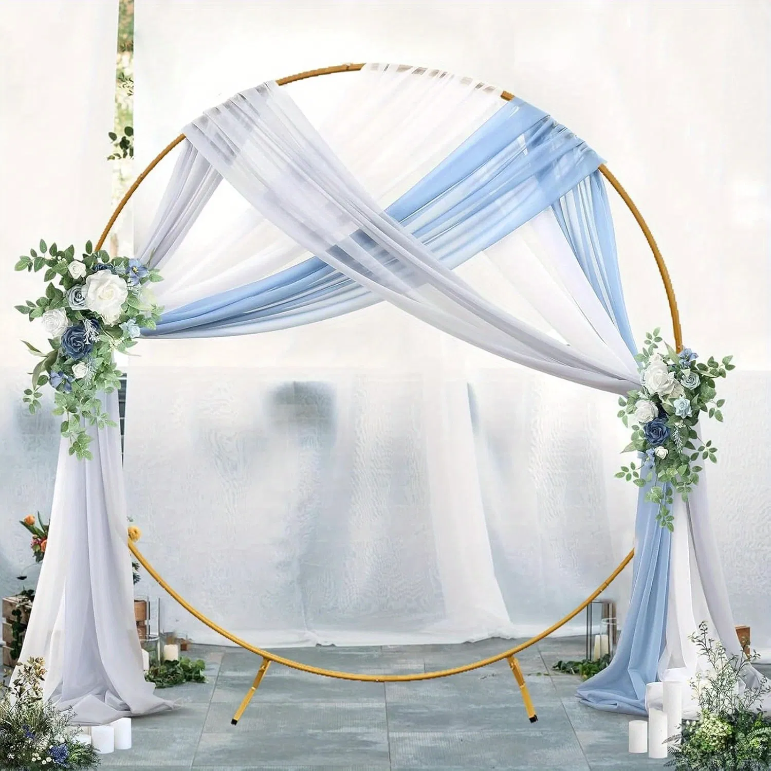 PULANLA Round Backdrop Stand 7.2FT Circle Balloon Arch Frame Circle ...