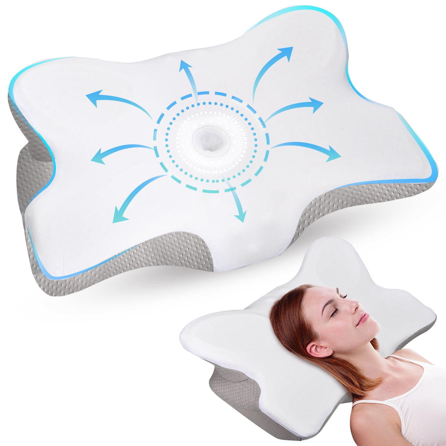PULATREE Neck Pillow, Neck Pain Relief, Contoured Memory Foam ...