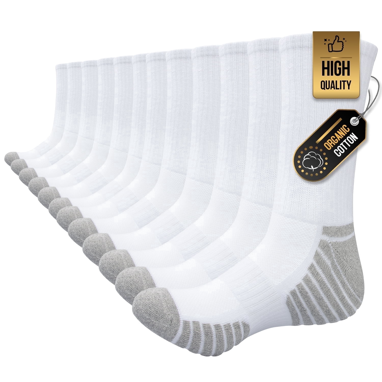 PULIOU Cushion Crew Socks, 6-Pairs, Moisture Wicking, Odor Control ...
