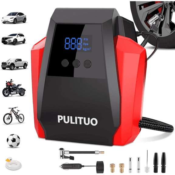 25000mAh 3X Faster Portable Air Compressor 150PSI - Tire Inflator with ...