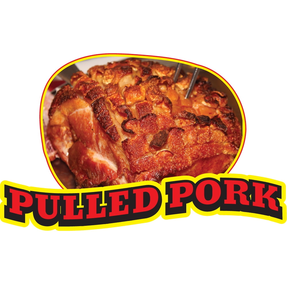 PULLED PORK 16" Concession Decal sign cart trailer stand sticker ...