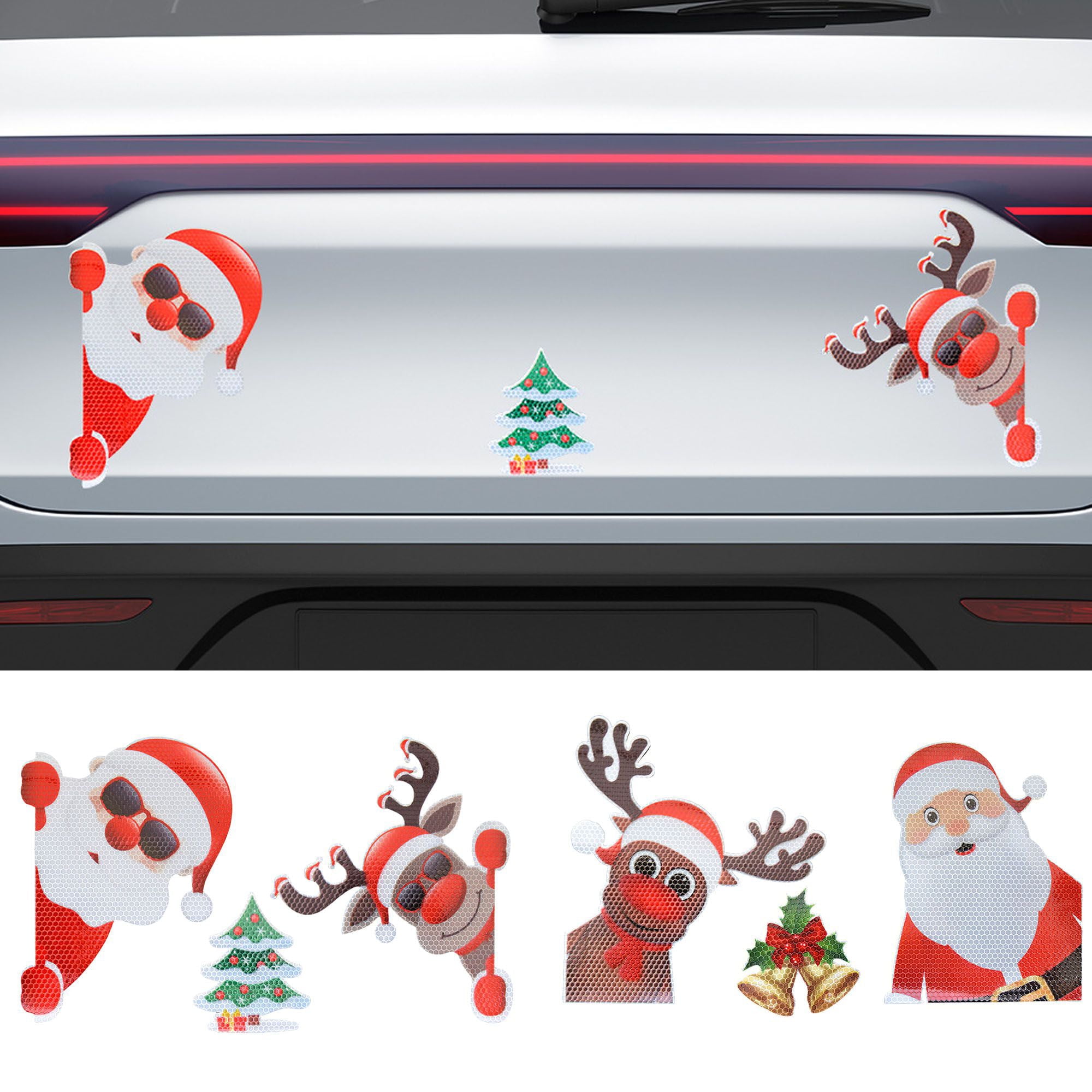 PULLIMORE 1 Set Christmas Themed Car Magnetic Stickers Santa Claus ...