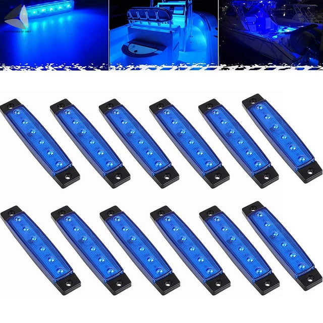PULLIMORE 12 PCS Marine Navigation Boat Deck Lighting Kit, 6 LED ...
