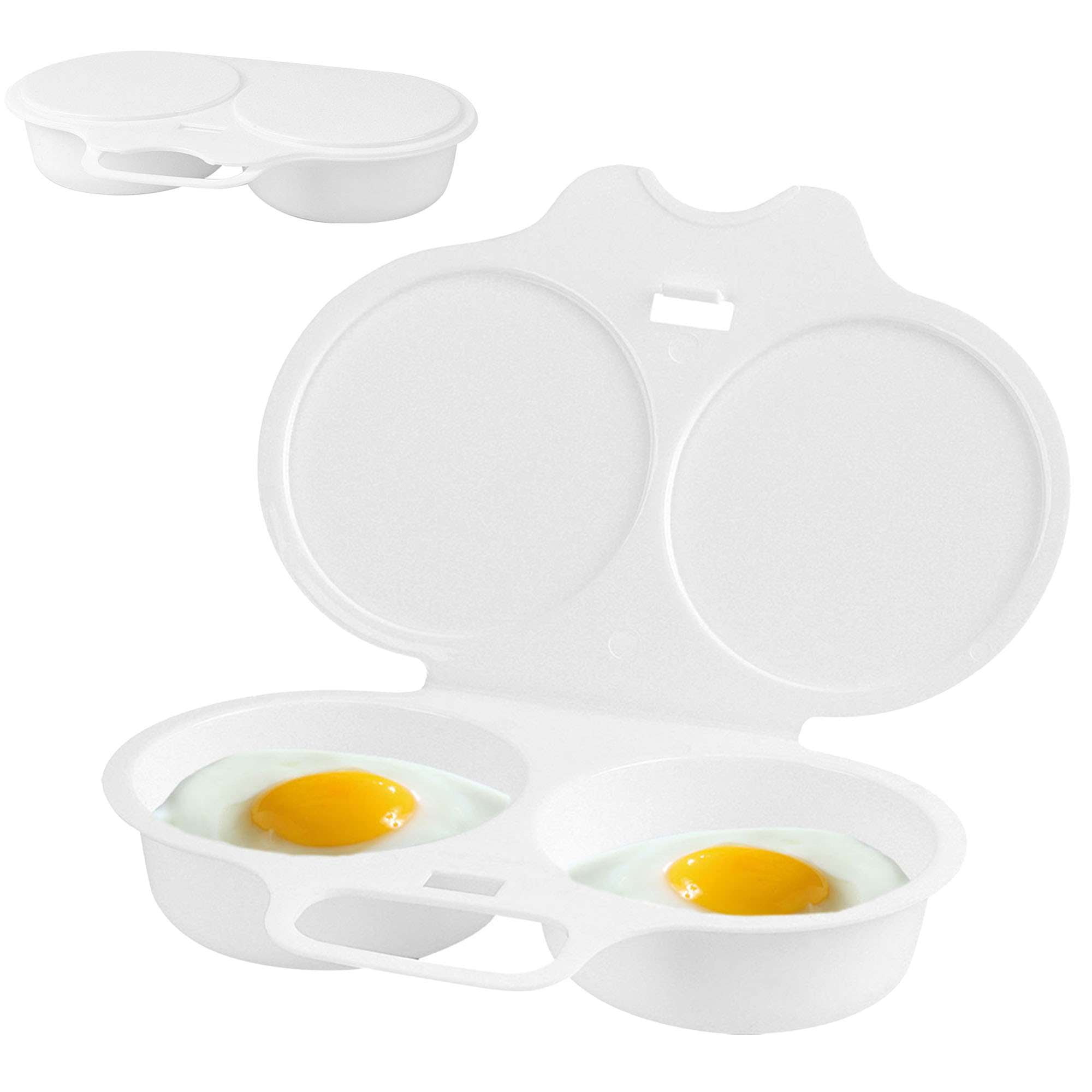 PULLIMORE 2 Cavity Egg Poacher Microwave Minute Fast Egg Omelet Maker ...