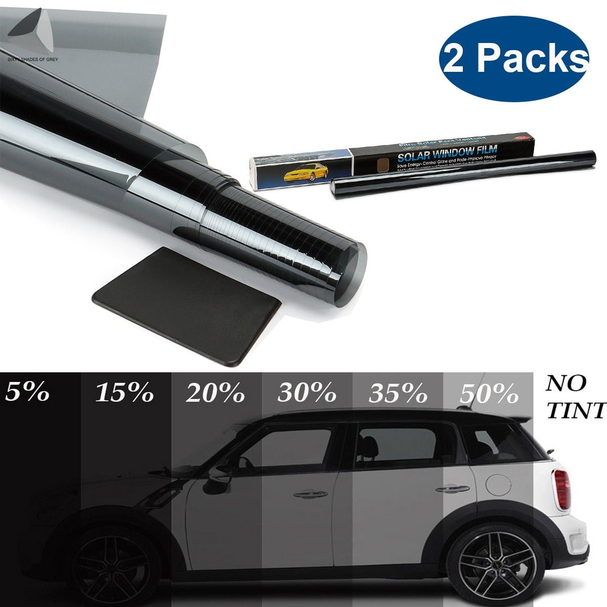 PULLIMORE 2 Packs Window Film One Way Mirror Film, Privacy Static Non ...