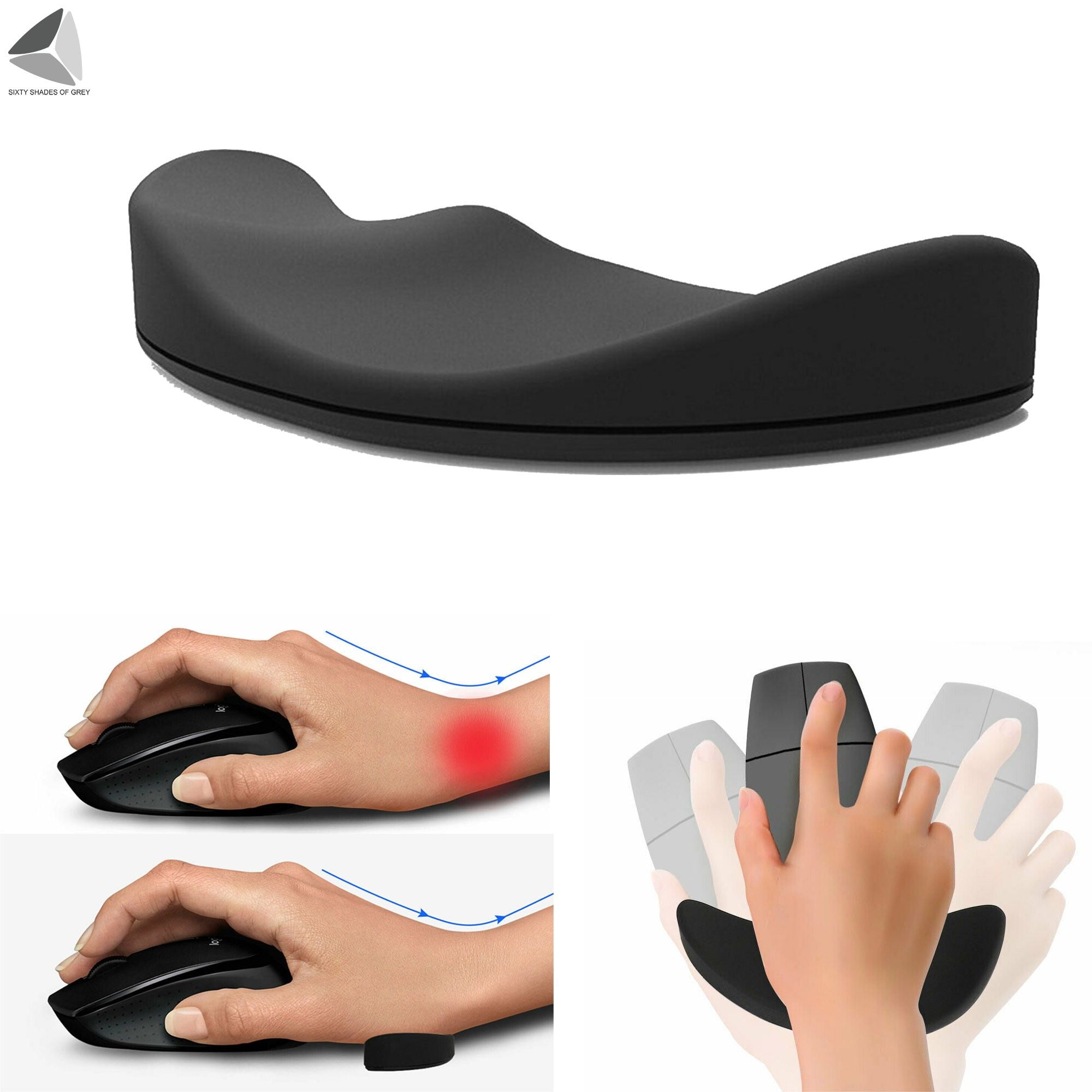 PULLIMORE 2 Pcs Wrist Rest Mouse Pad Ergonomic Sliding Palm Rest Wrist ...