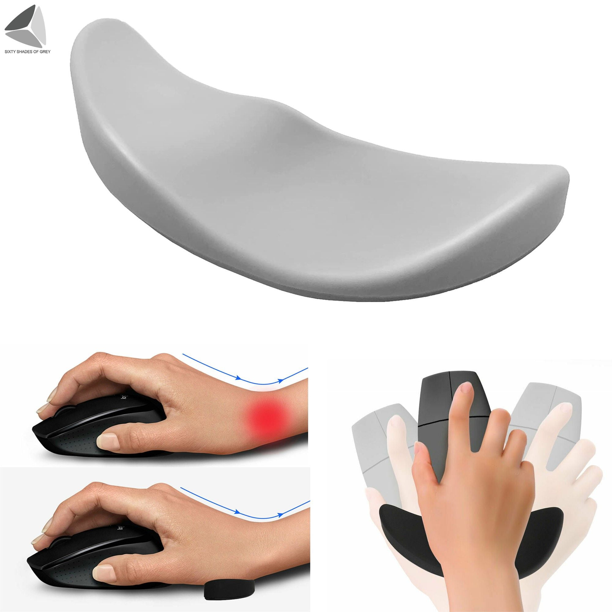 PULLIMORE 2 Pcs Wrist Rest Mouse Pad Ergonomic Sliding Palm Rest Wrist ...
