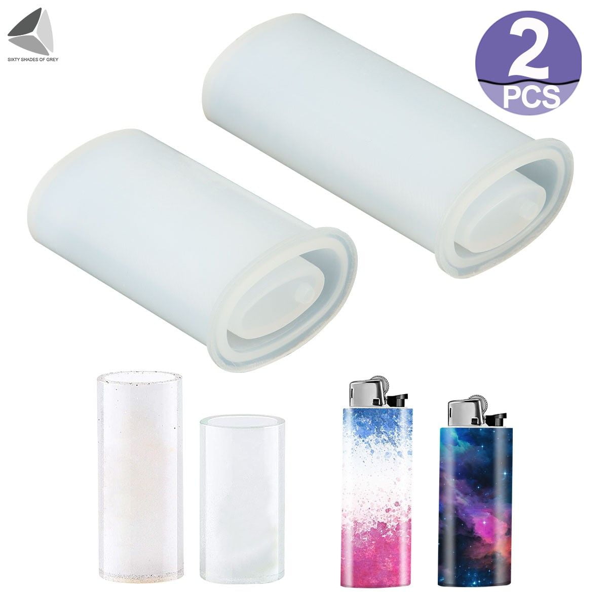 PULLIMORE 2 Pieces Universal Lighter Cover Case Silicone Resin Mold ...