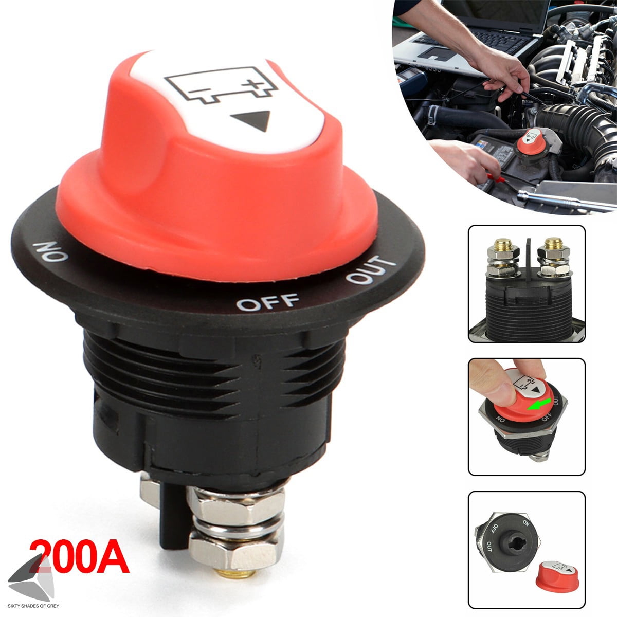 PULLIMORE 200A Battery Isolator Switch, Waterproof Battery Master ...