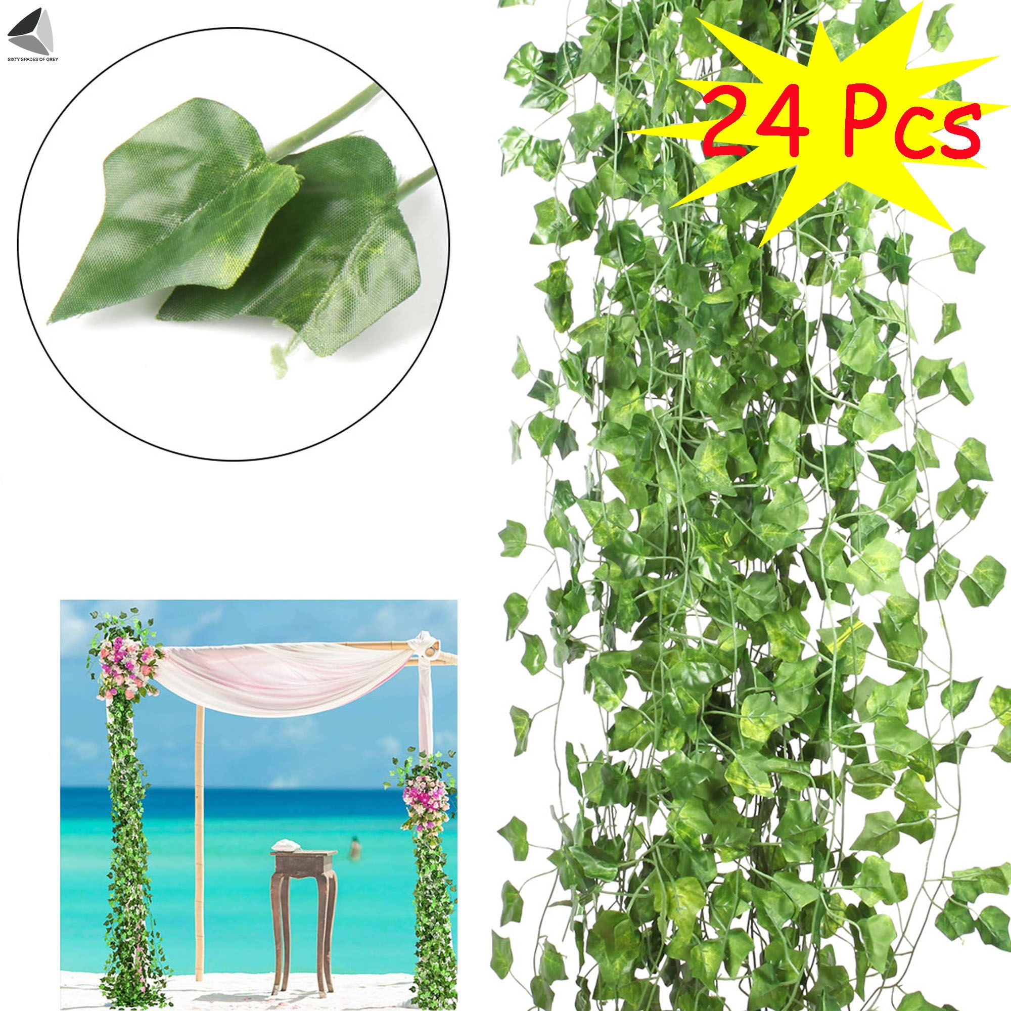 PULLIMORE 24 Pcs Artificial Hanging Leaf Plants Fake Flowers Leaves ...