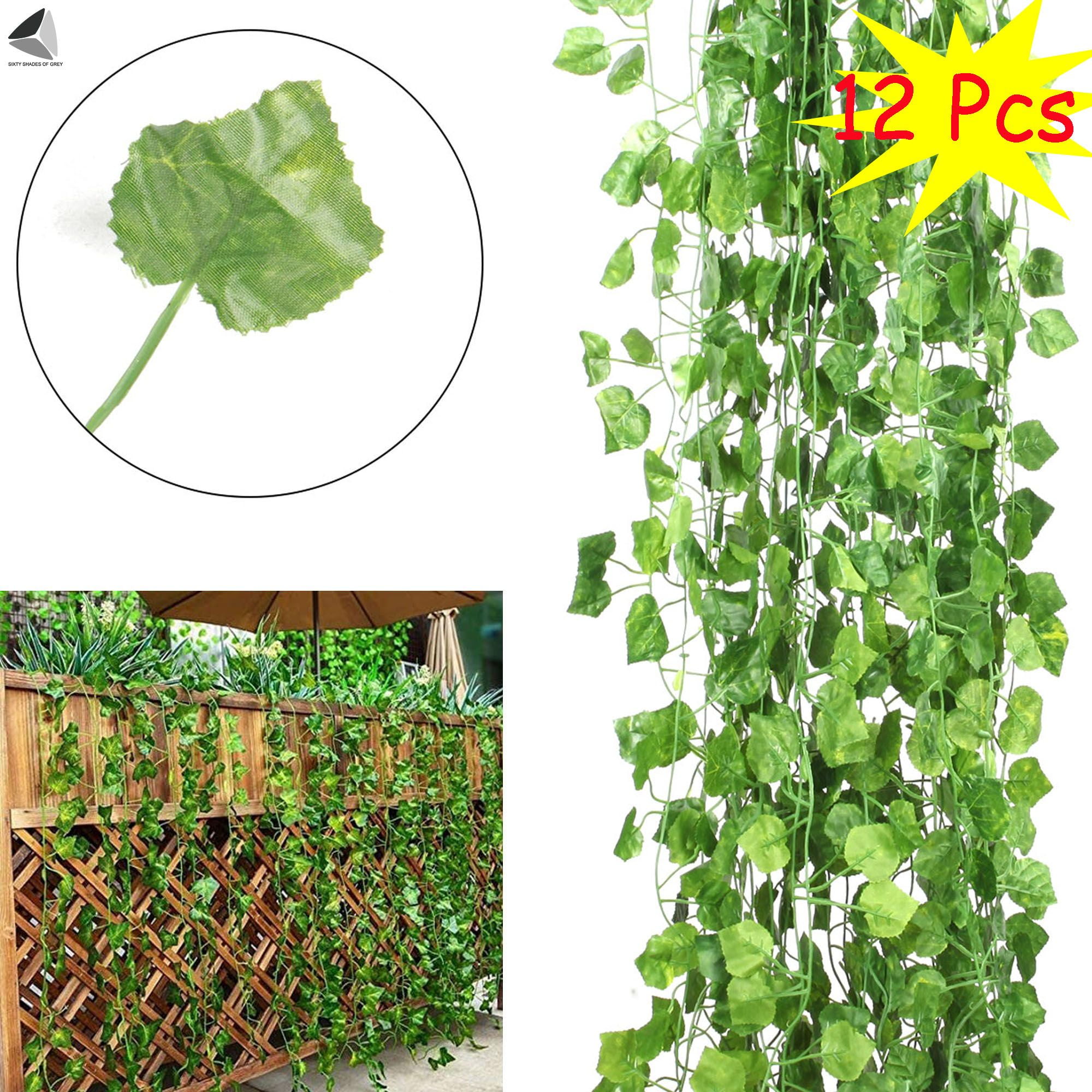 PULLIMORE 24 Pcs Artificial Hanging Leaf Plants Fake Flowers Leaves ...