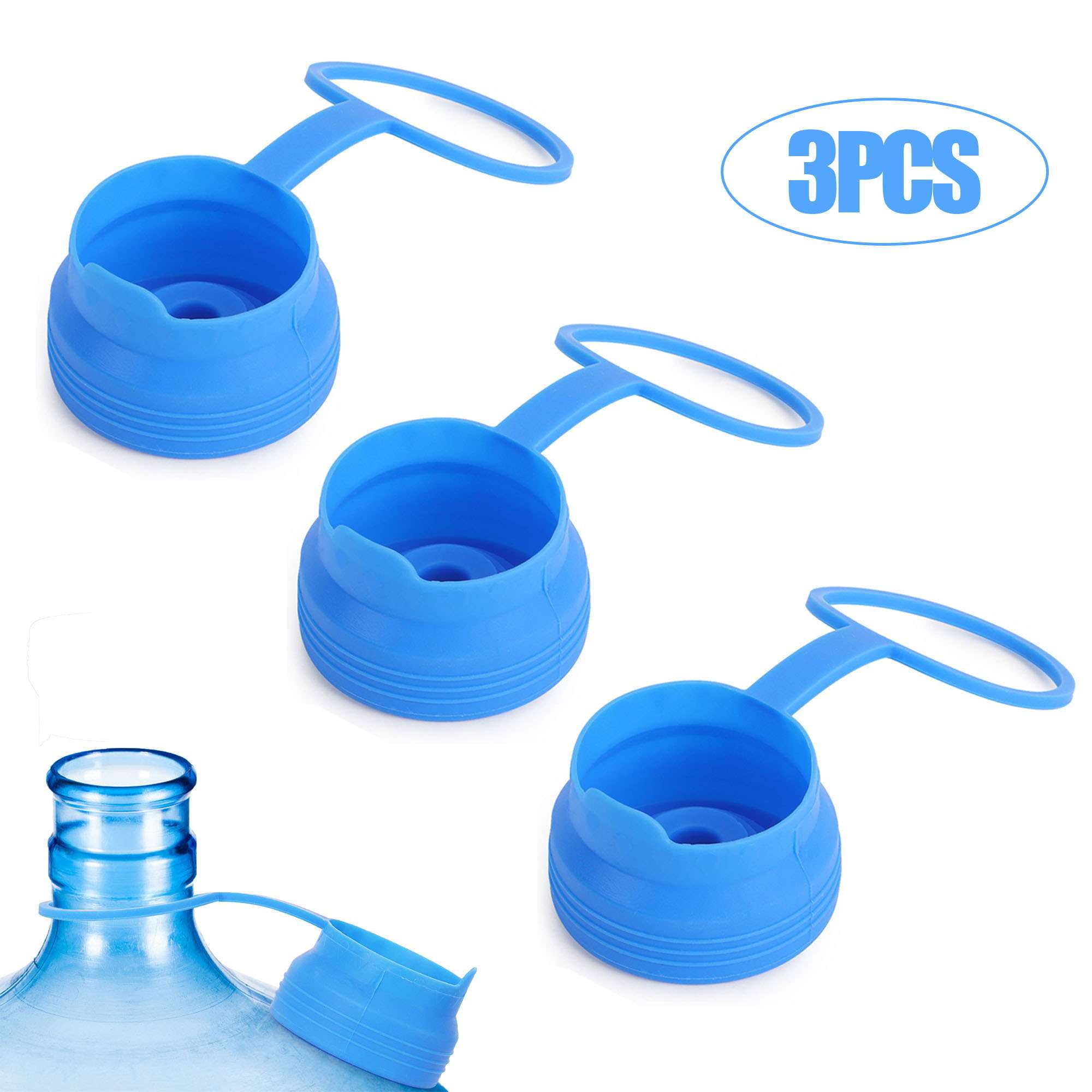PULLIMORE 3 & 5 Gallon Water Jug Cap Reusable, No Spill Silicone ...