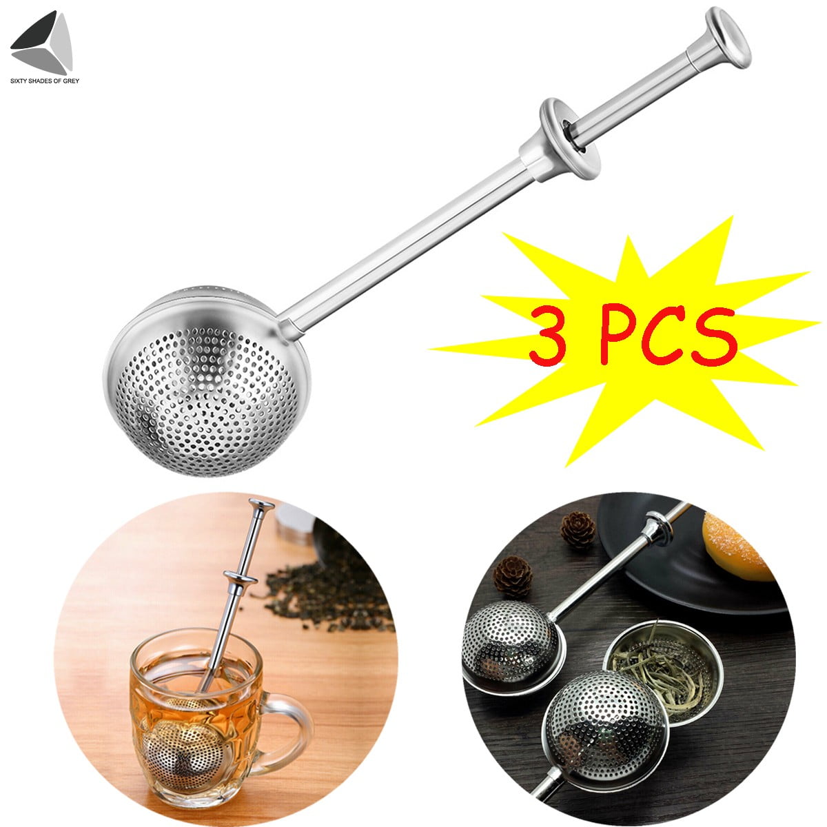 PULLIMORE 3 Pcs Long-Handle Tea Ball Infuser Stainless Steel Tea ...