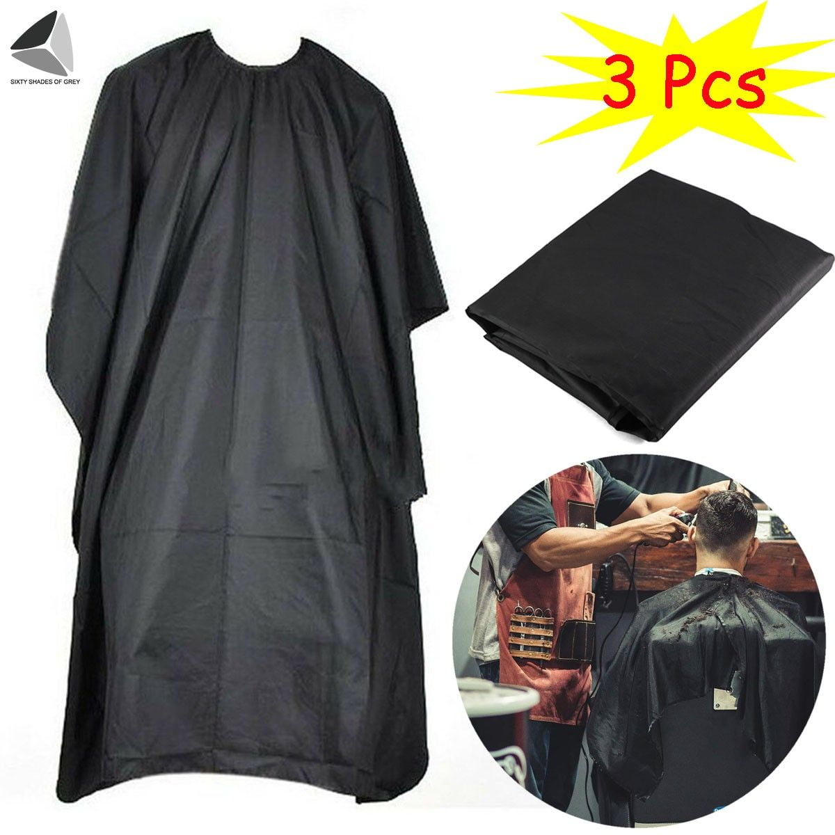 PULLIMORE 3 Pcs Professional Barber Cape Waterproof Salon Gown with ...