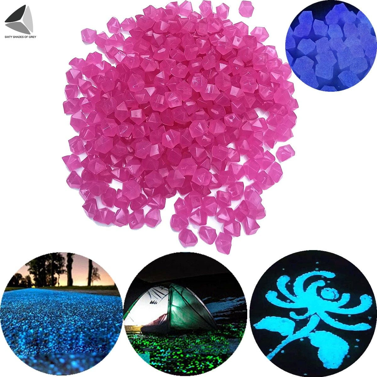 PULLIMORE 300 Pcs Fish Tank Luminous Rocks Glow in the Dark Luminous ...