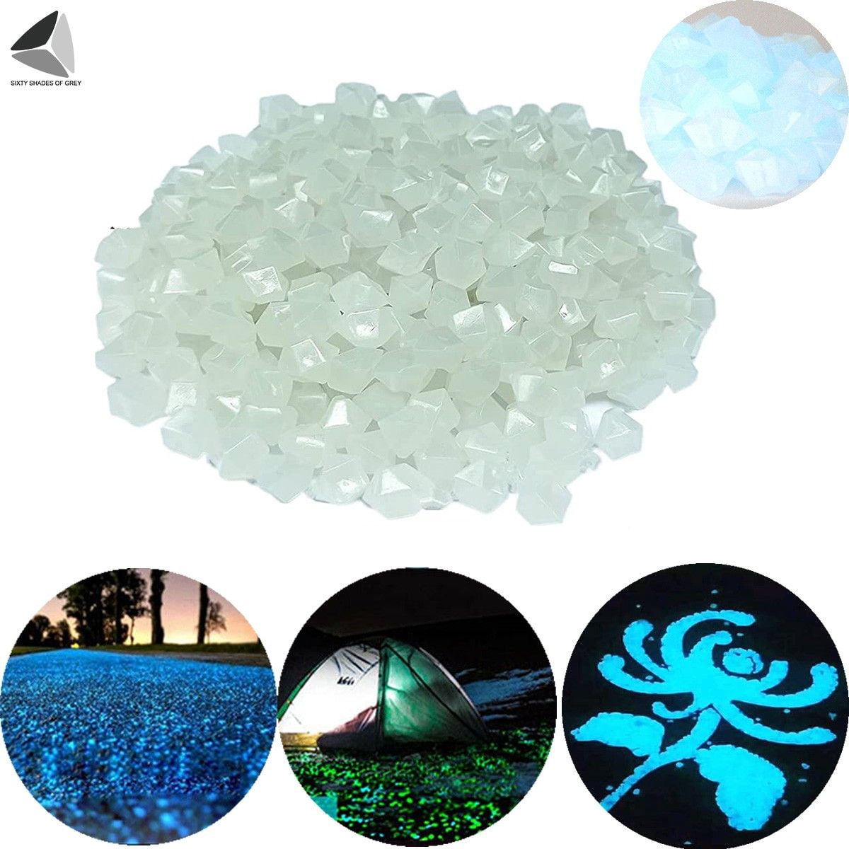 PULLIMORE 300 Pcs Fish Tank Luminous Rocks Glow in the Dark Luminous ...