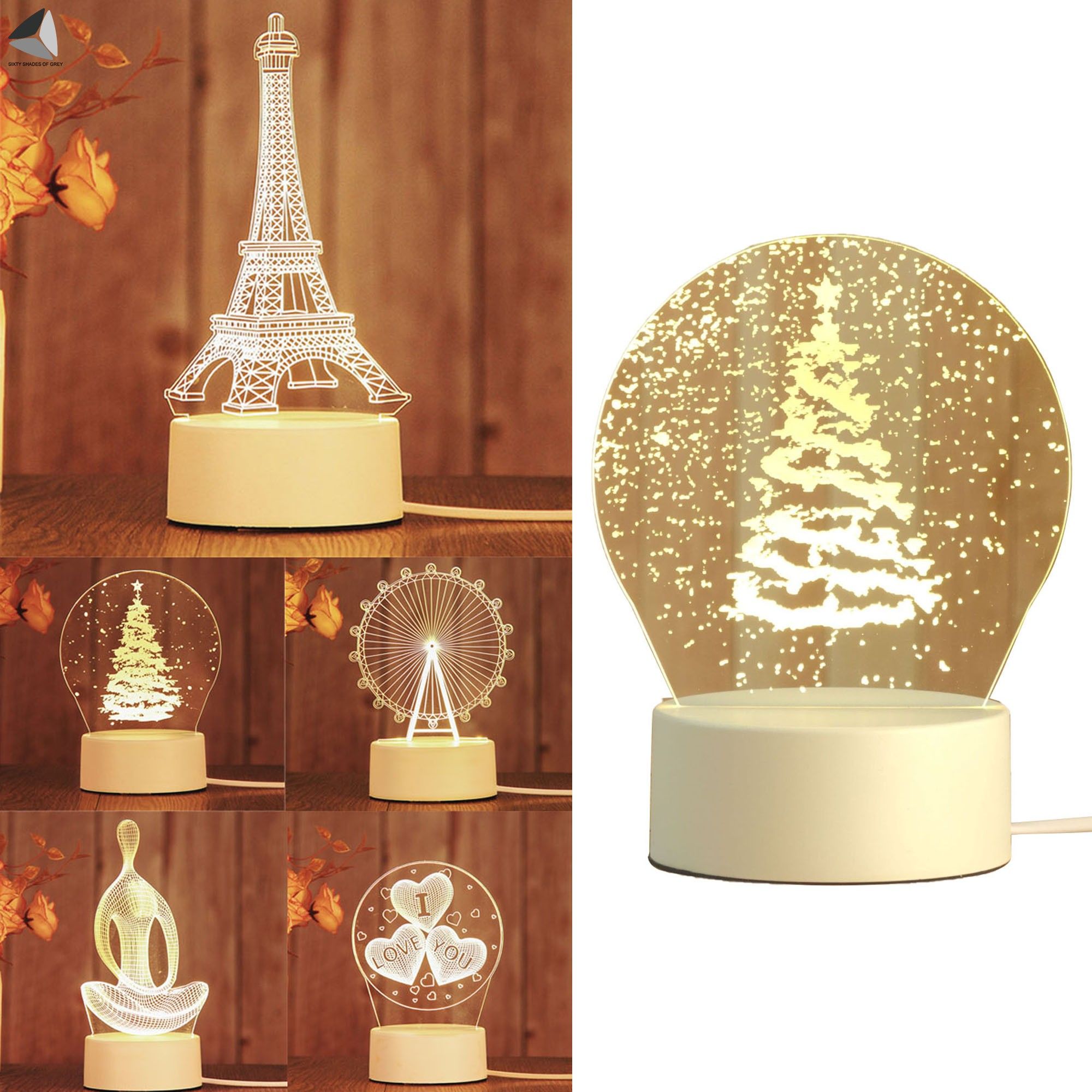 PULLIMORE 3D Night Stand Lights 3D Illusion Lamps Visualization LED ...