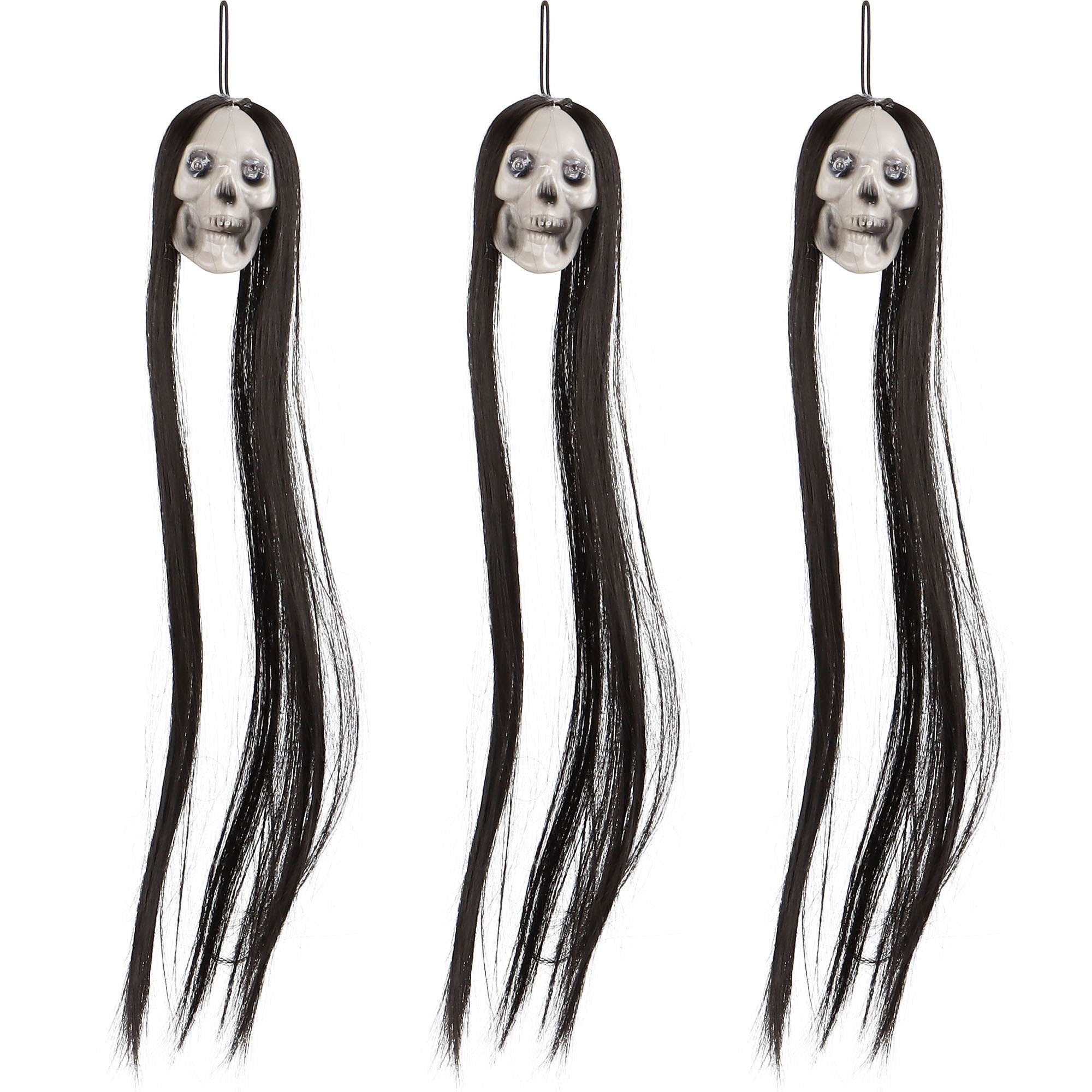 PULLIMORE 3PCS Lighted Halloween Skull Decorations - Battery Powered ...