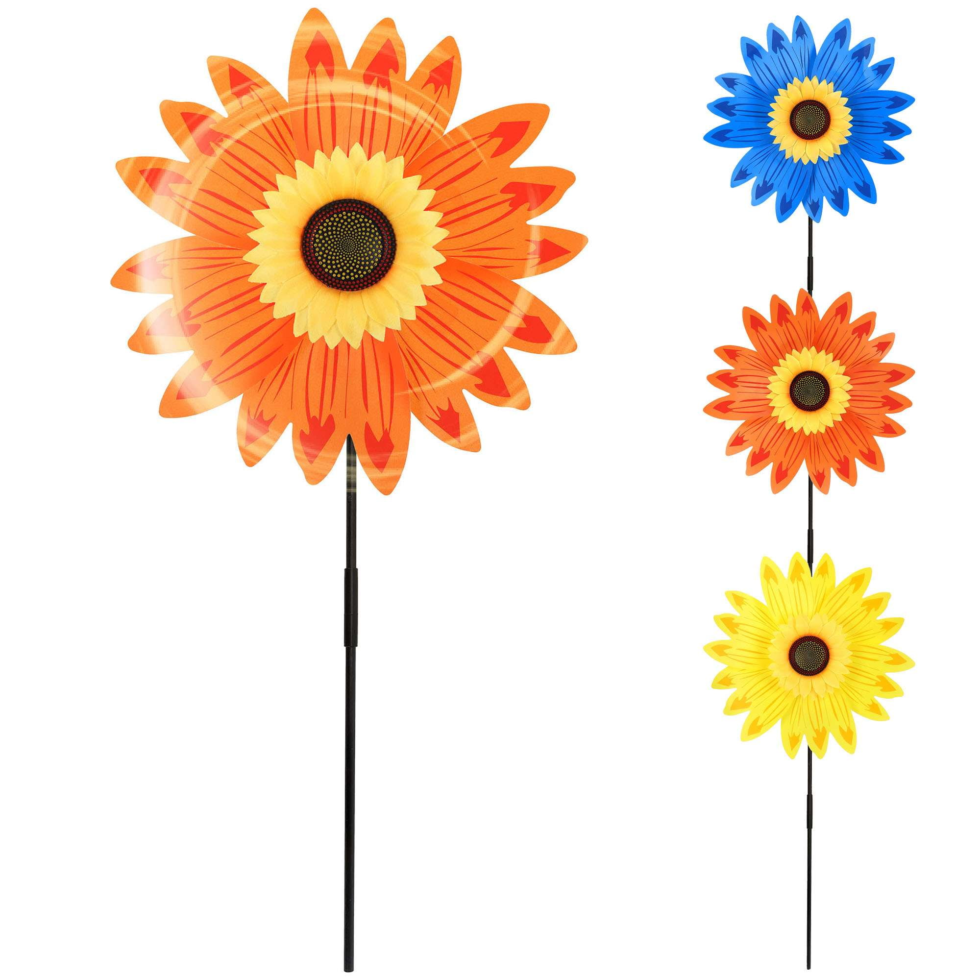 PULLIMORE 3Pcs Sunflower Lawn Pinwheels Wind Spinners Large Windmill ...