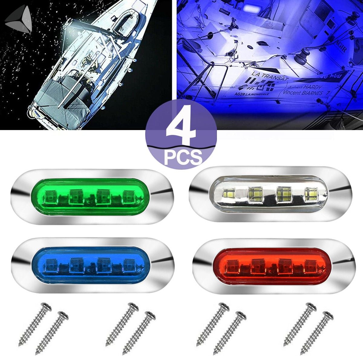 PULLIMORE 4Packs 3.8'' Waterproof Marine Boat LED Lights, Cabin Deck ...