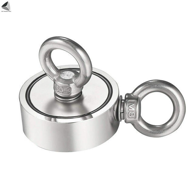 PULLIMORE 500LBS Pulling Force Round Double Sided Fishing Magnet Super ...