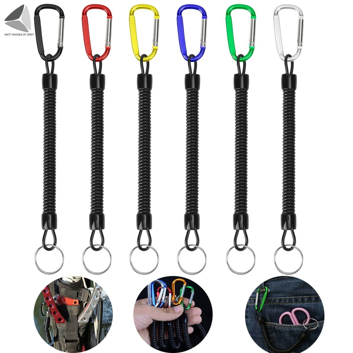 PULLIMORE 6PCS Colorful Fishing Lanyard, Retractable Heavy Duty Coiled ...