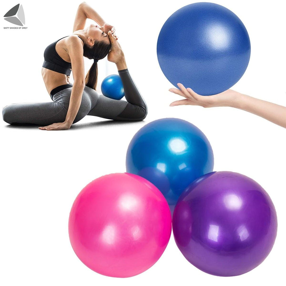 PULLIMORE 9.84 Inch Pilates Exercise Ball, Anti Burst Mini Bender Ball ...