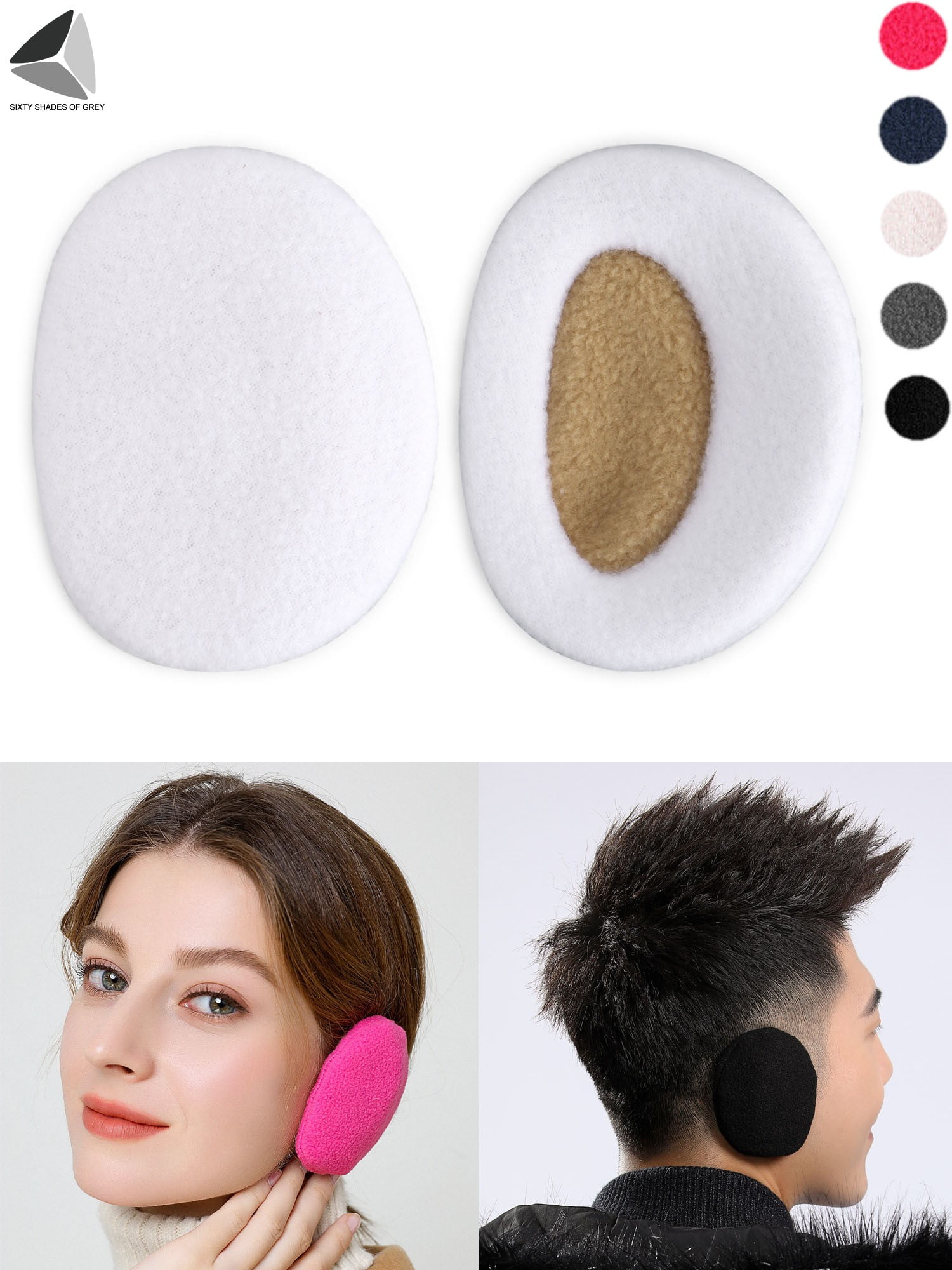PULLIMORE Bandless Ear Muffs Fleece Ear Warmers Winter Windproof Ear ...