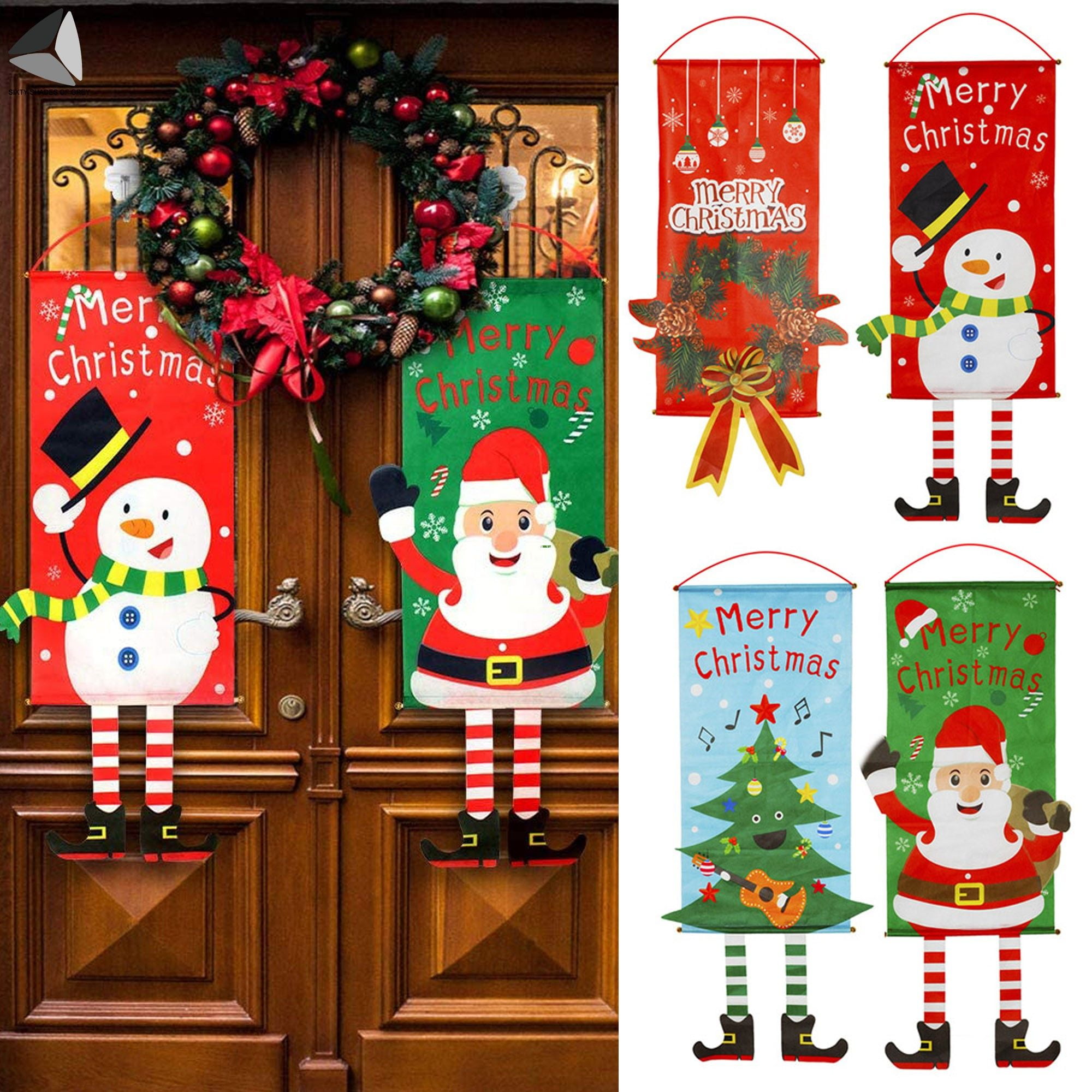 PULLIMORE Christmas Hanging Flag Decorations Welcome Window Sign ...