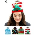 PULLIMORE Christmas LED Beanie Hats Santa Snowflake Snowman Light Up ...