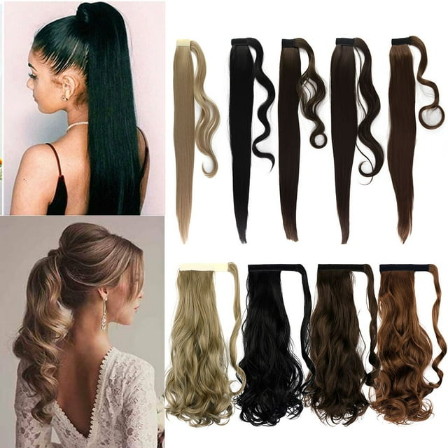 PULLIMORE Clip in Ponytail Hair Extensions Fashion Long Cute Wavy ...