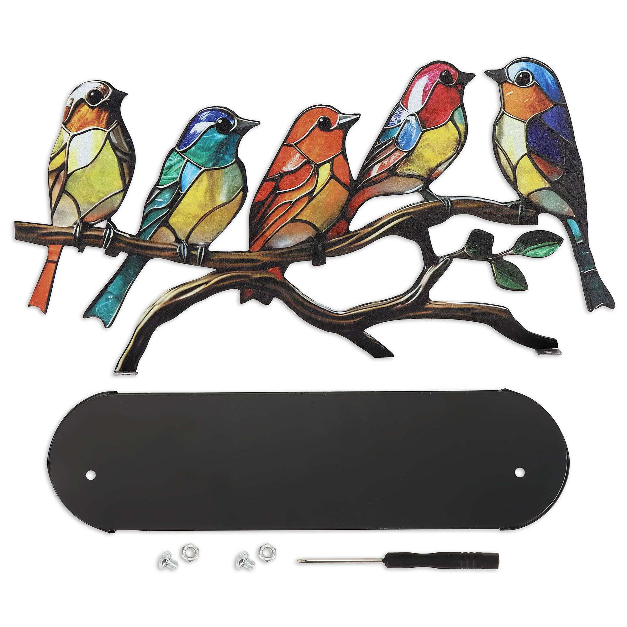 PULLIMORE Colorful Metal Bird Decor Set - Vibrant Tabletop Birds on ...
