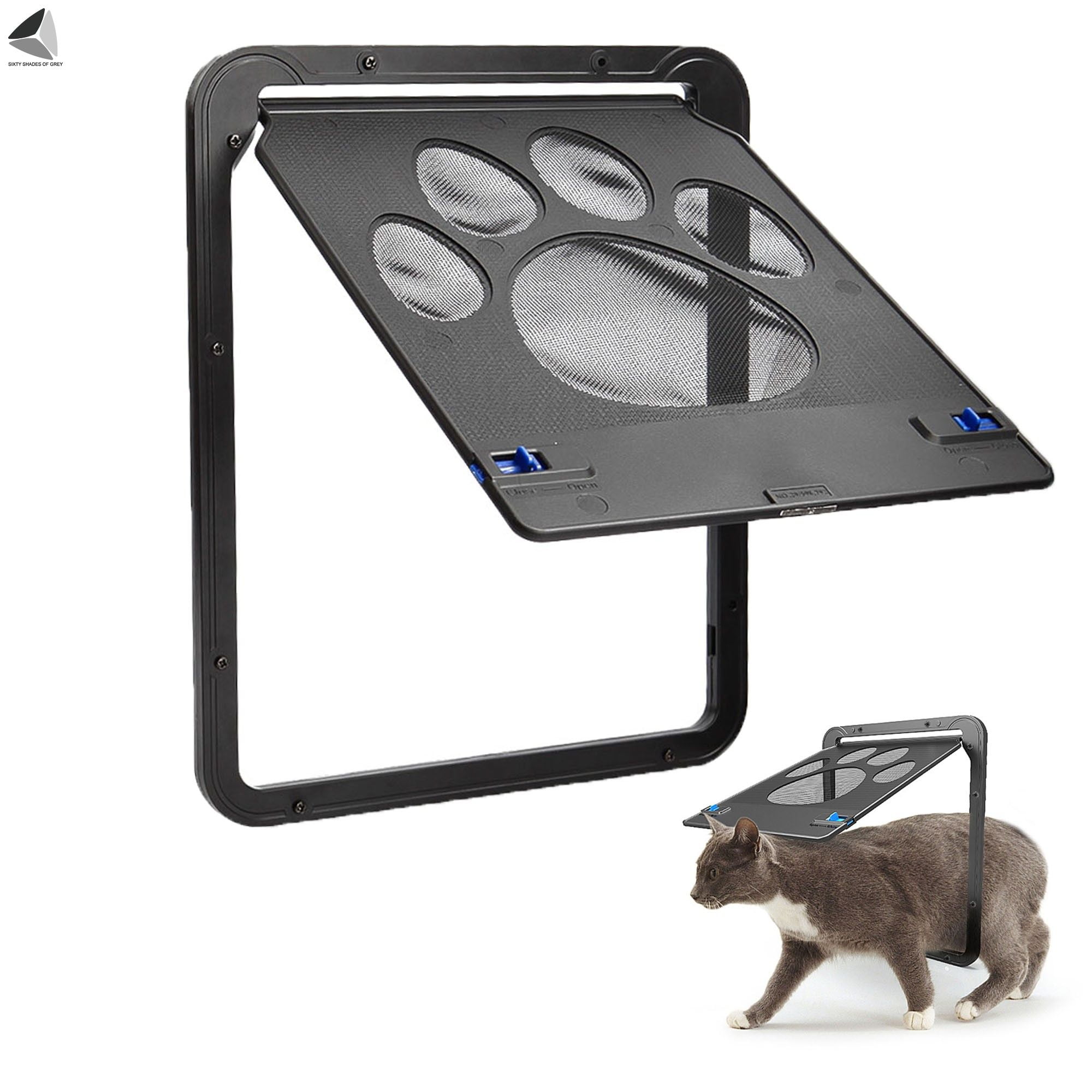 PULLIMORE Dog Screen Door with Magnetic Flap Automatic Lockable Pet ...