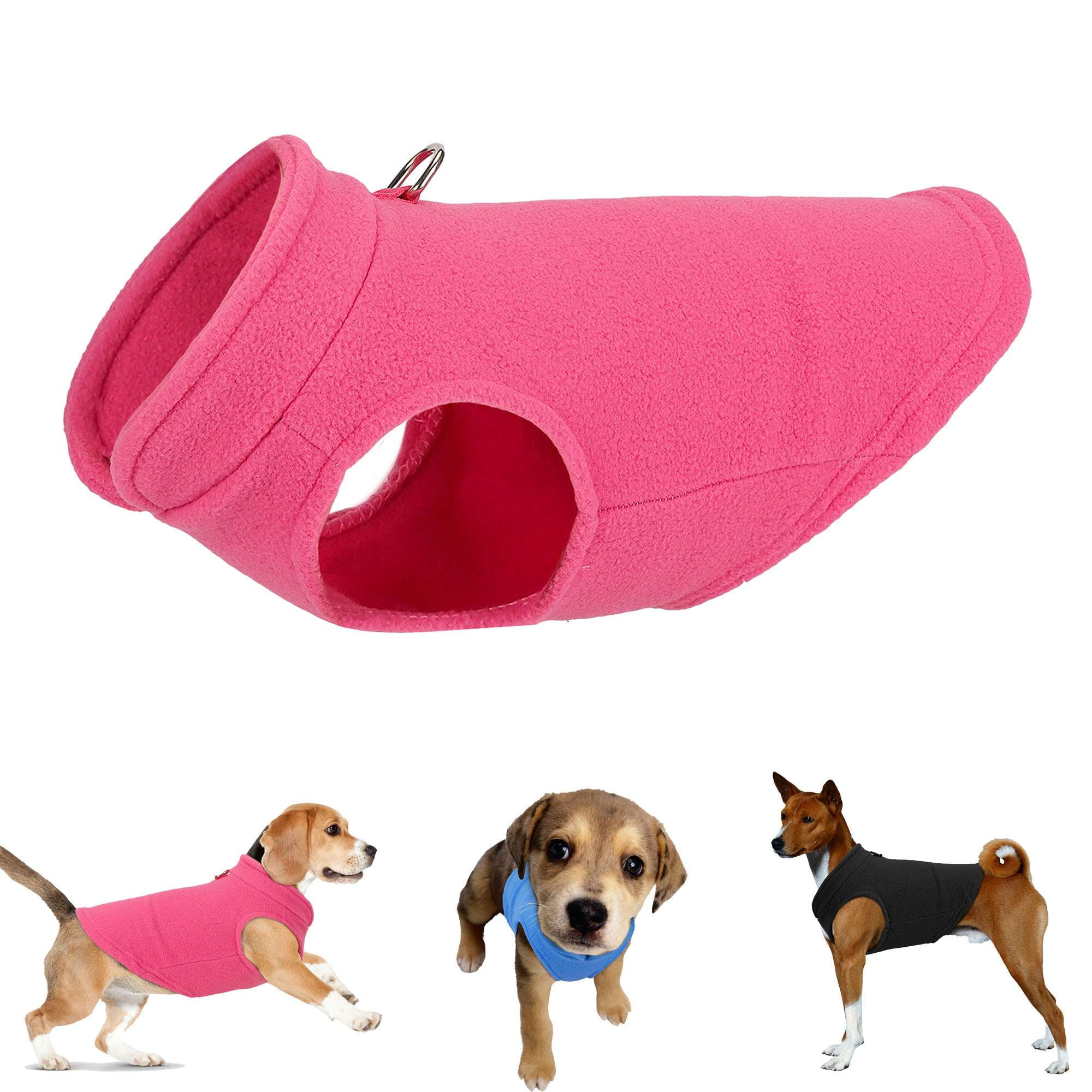 PULLIMORE Fleece Vest Dog Sweater, Warm Pullover Fleece Dog Jacket with ...
