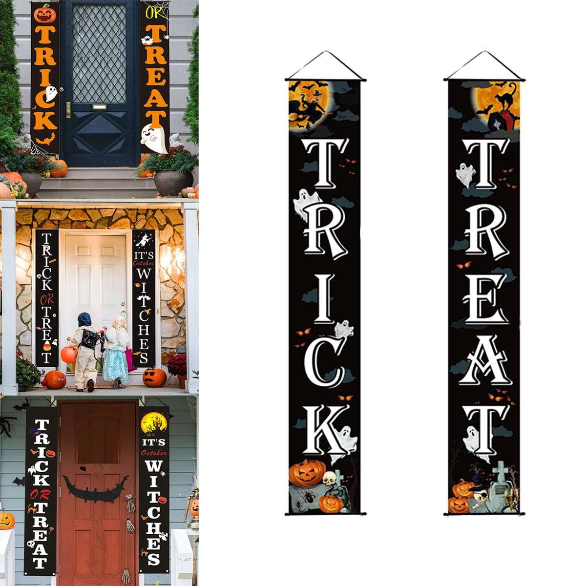 PULLIMORE Halloween Decorations Outdoor Trick or Treat & It's October ...