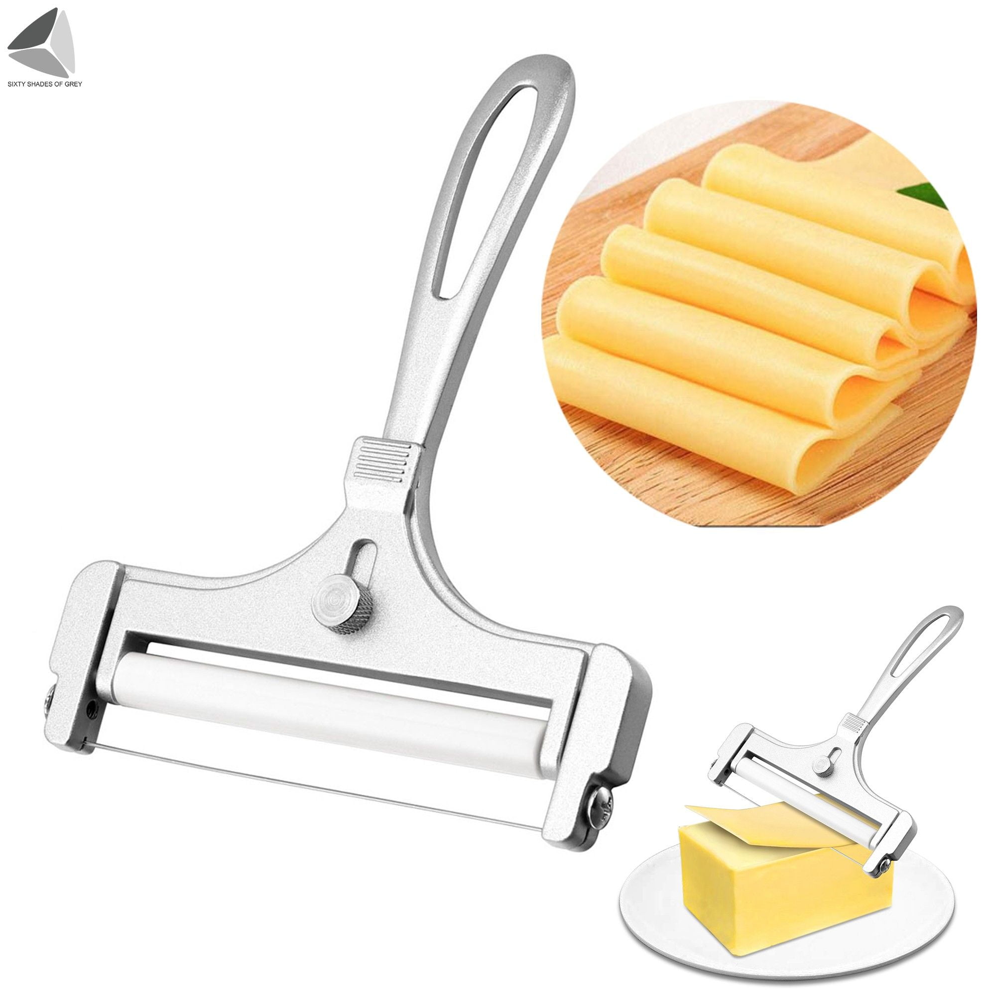 PULLIMORE Heavy Duty Adjustable Cheese Slicer Stainless Steel Cutter ...