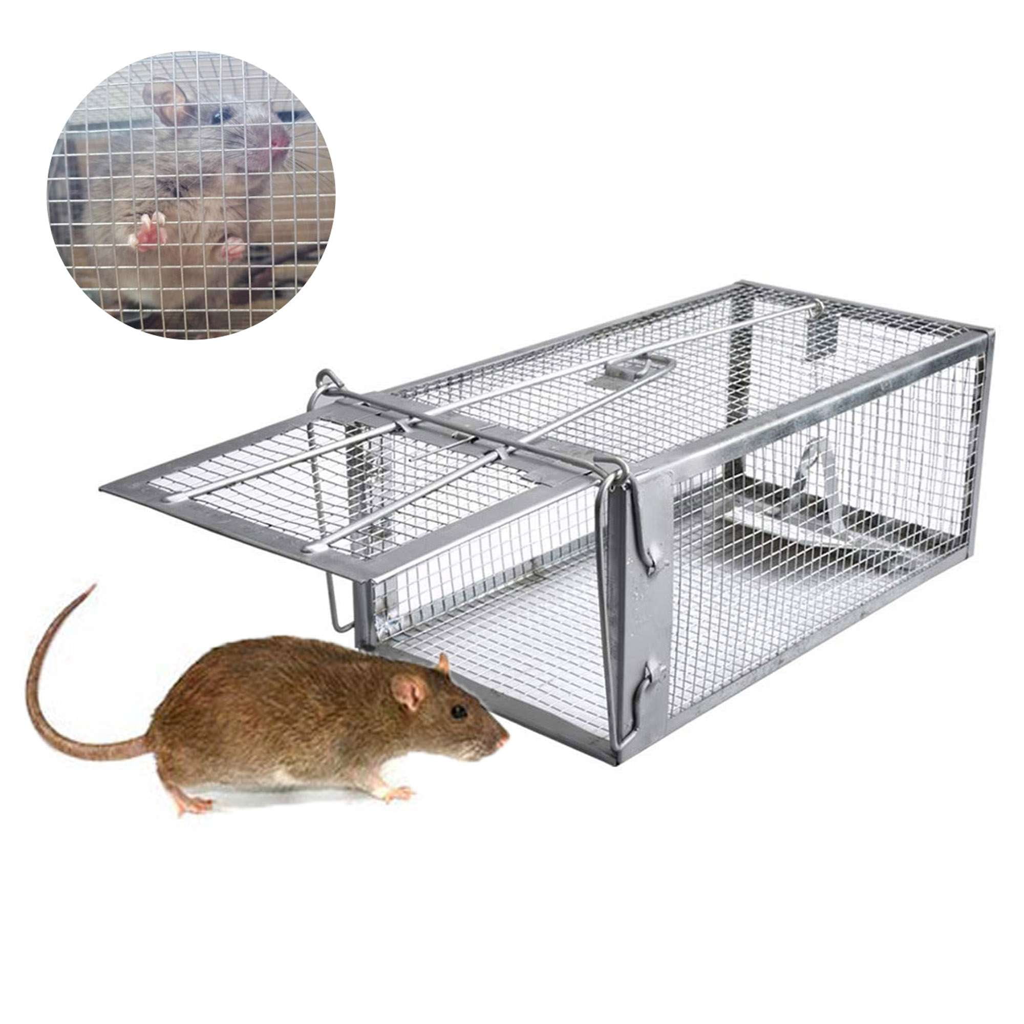 PULLIMORE Humane Rat Trap, Chipmunk Rodent Trap for Indoor Outdoor ...