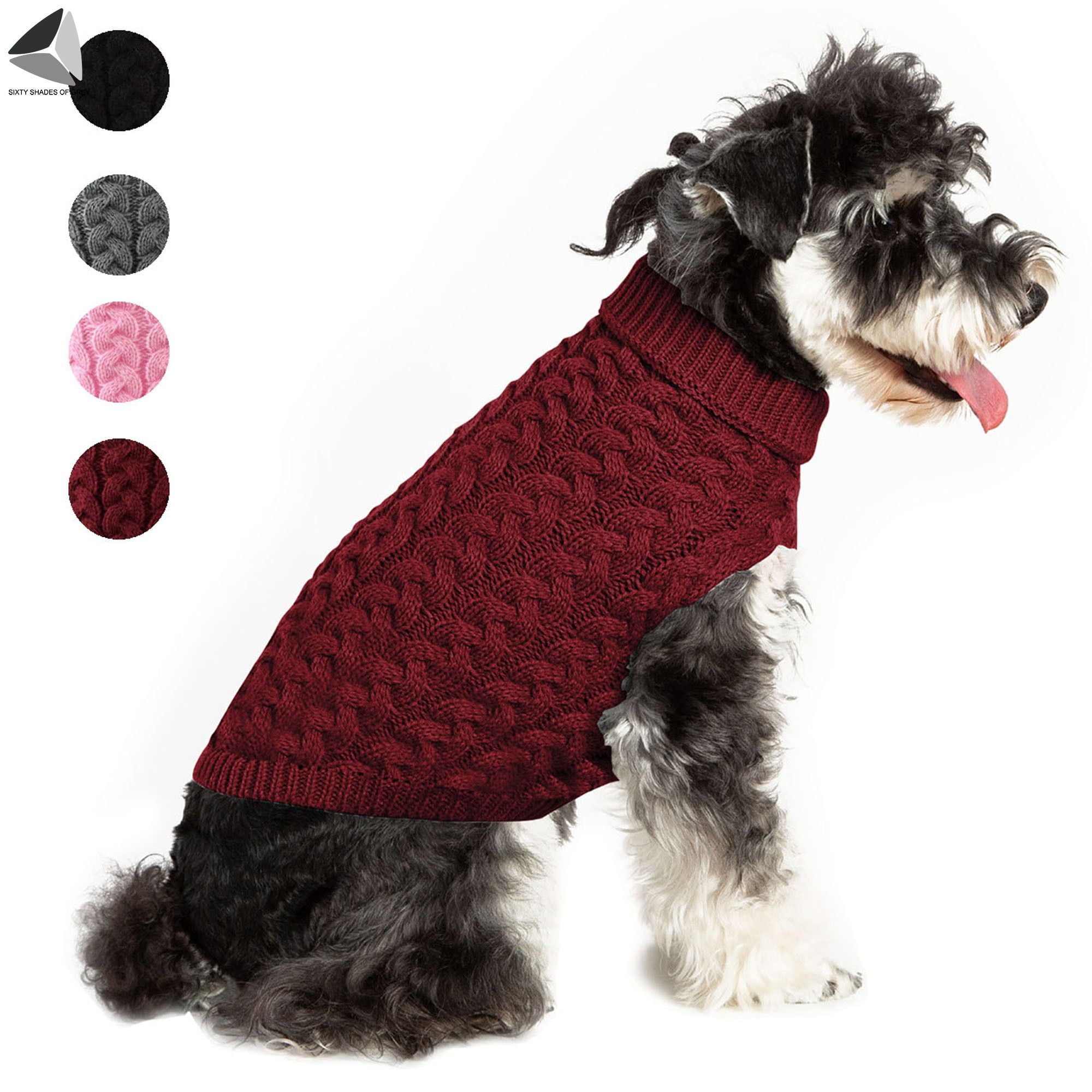 PULLIMORE Knit Dog Sweaters Winter Warm Pet Clothes Puppy Costume ...