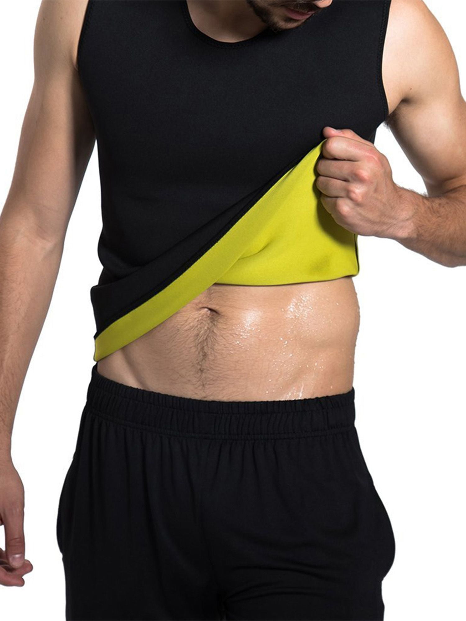 PULLIMORE Men's Body Shaper Sweat Sauna Slimming Neoprene Vest Tummy ...