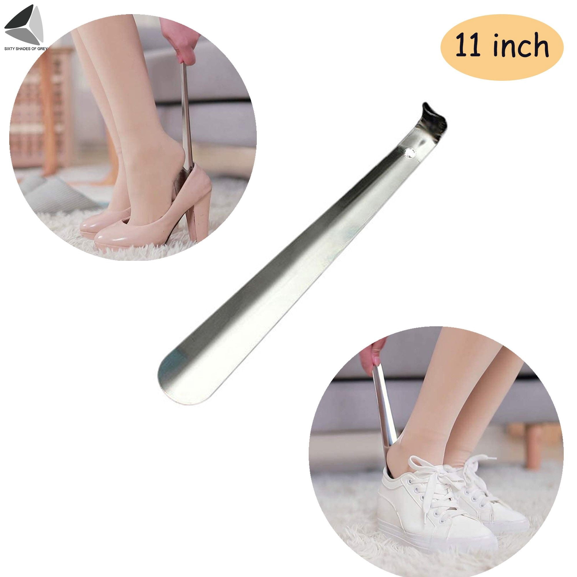 PULLIMORE Metal Shoe Horns 11.8 in Long Handle Shoehorn Heavy Duty Shoe ...