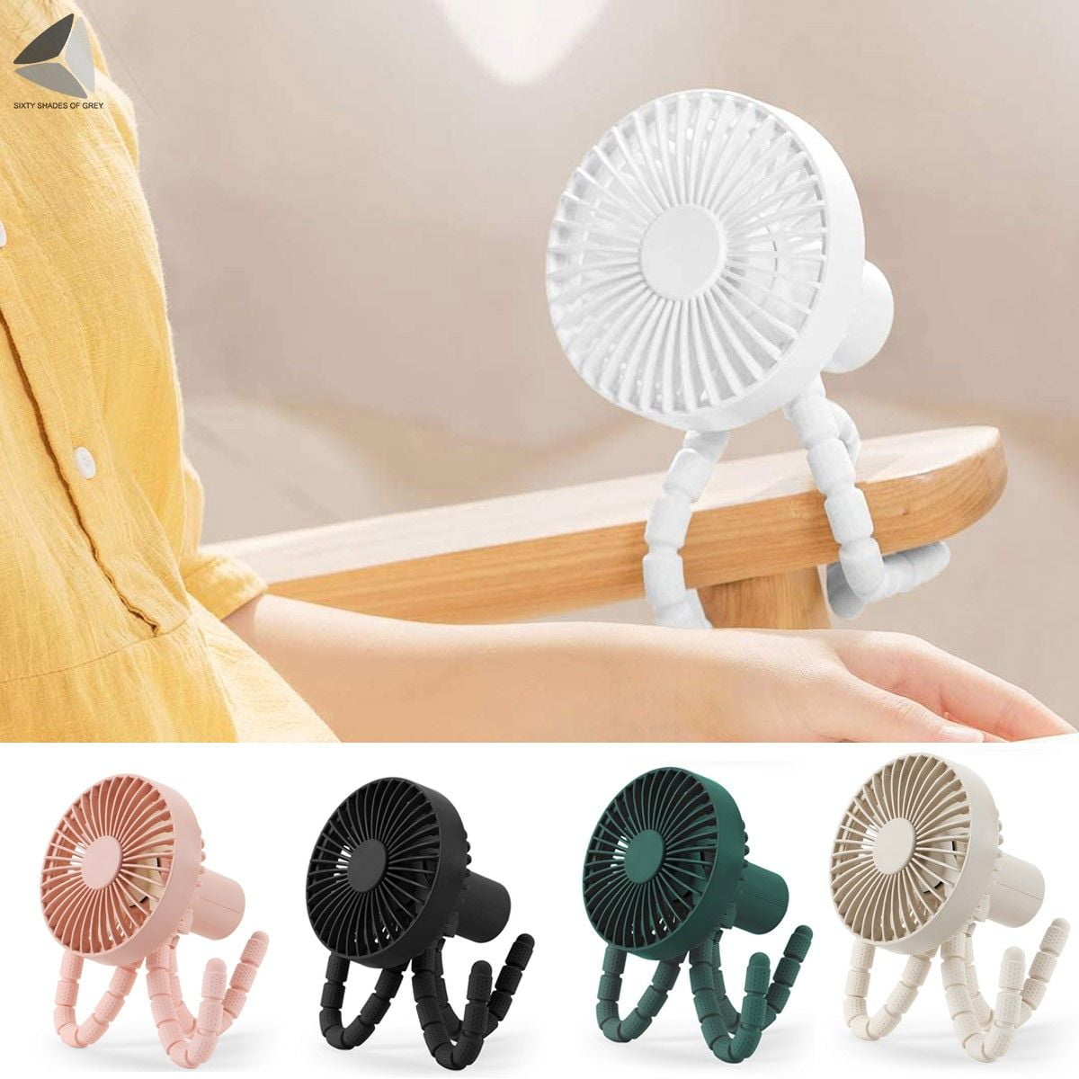PULLIMORE Mini Handheld Personal Fan Rechargeable Clip On Fan Portable ...