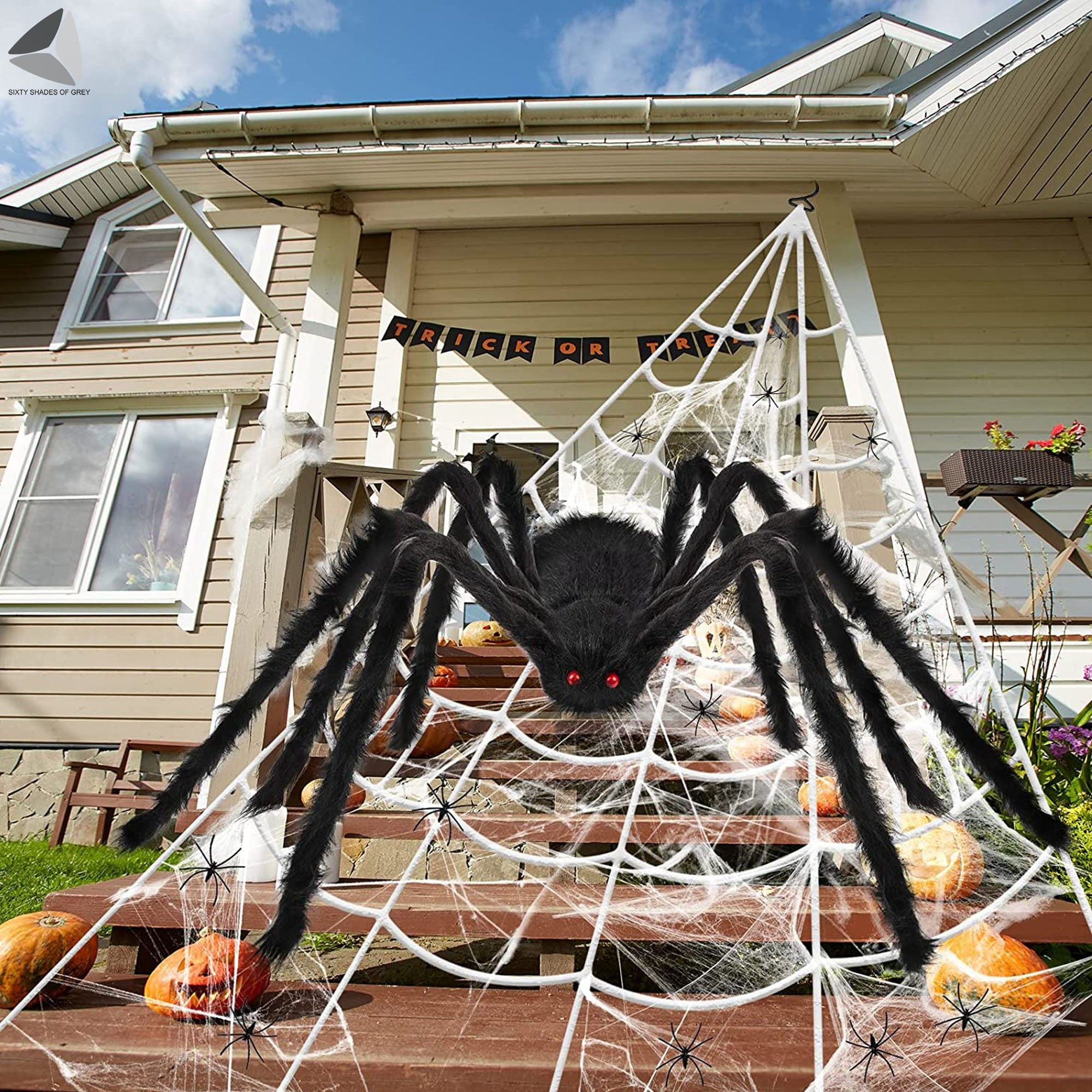 PULLIMORE Outdoor Halloween Decorations Stretchable Triangular Huge ...