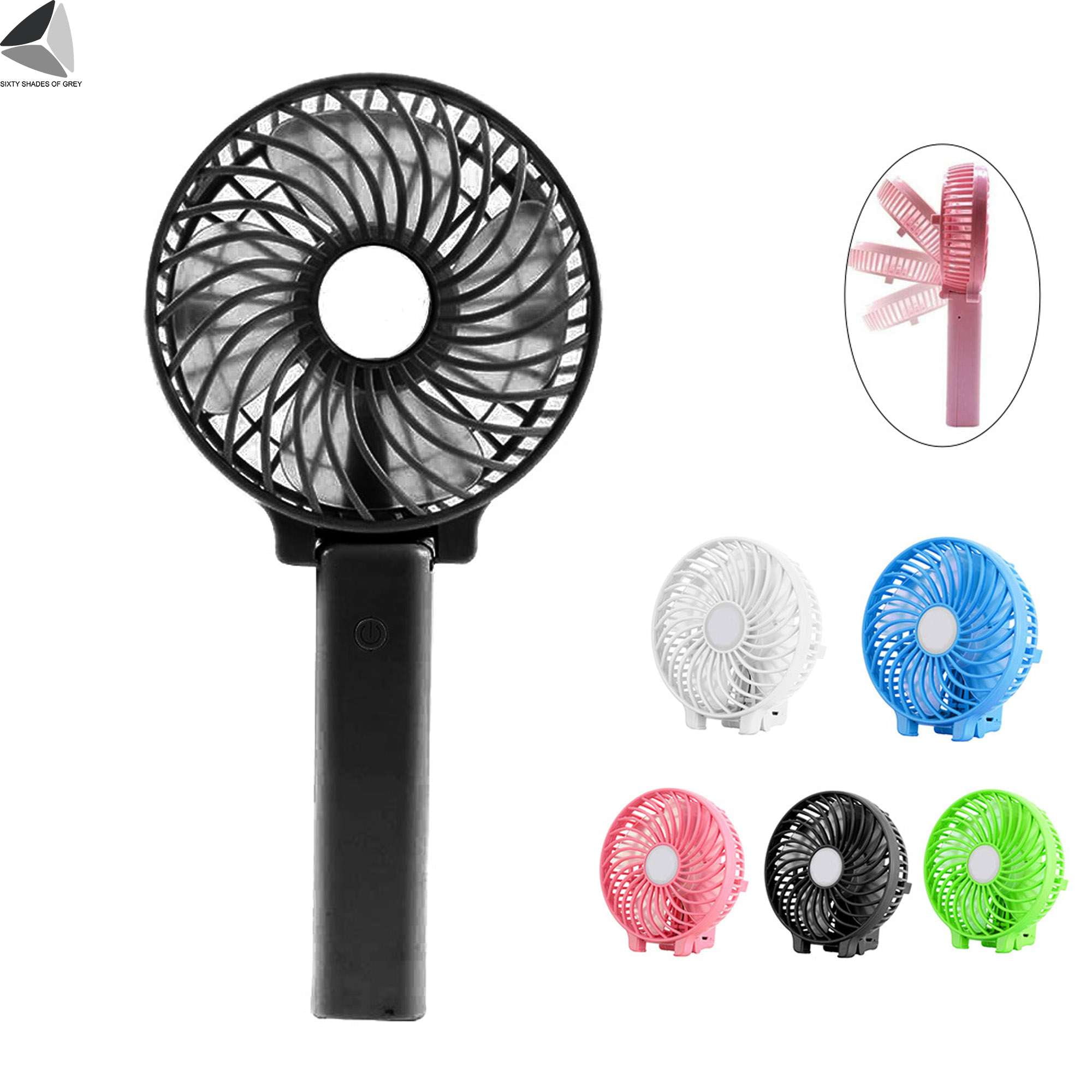 PULLIMORE 3 Speeds Portable Mini Handheld Fan, Battery Operated ...