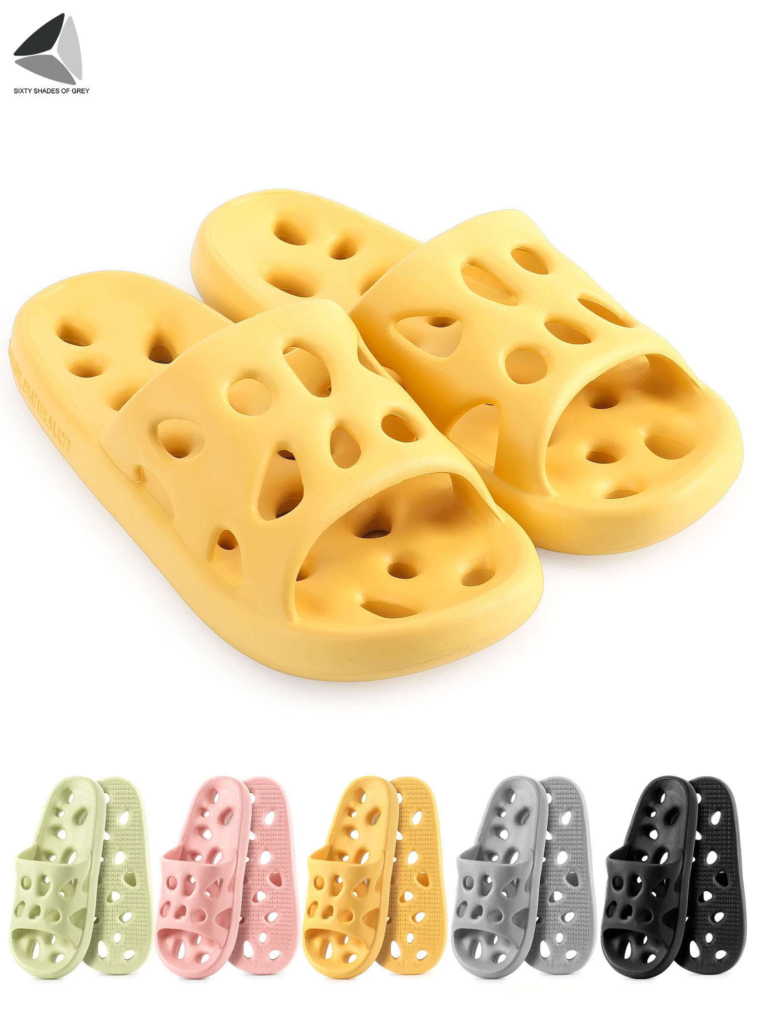 PULLIMORE Shower Slippers for Women Men, Quick Drying Bathroom Slippers ...