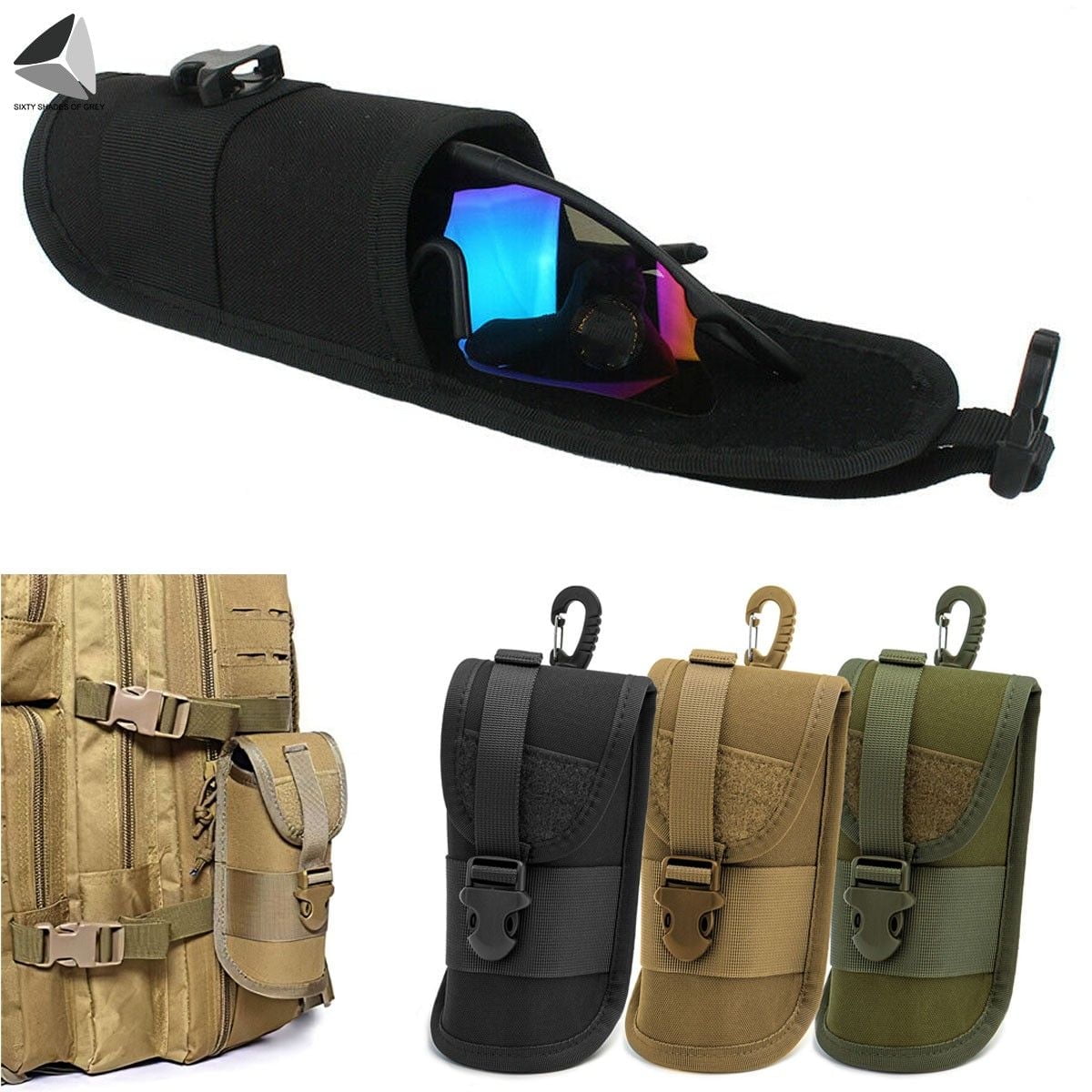 PULLIMORE Tactical Sunglasses Case, Hard Shell Zipper Eyeglasses Pouch ...