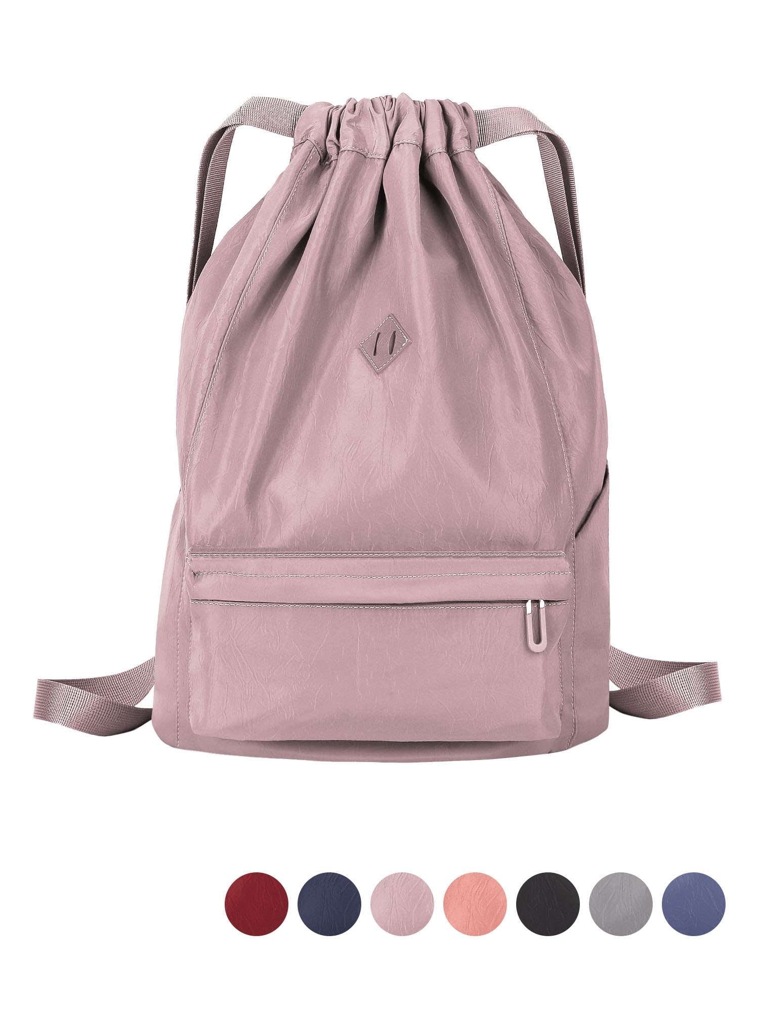 PULLIMORE Unisex Drawstring Backpack String Bag Sack Water Resistant ...