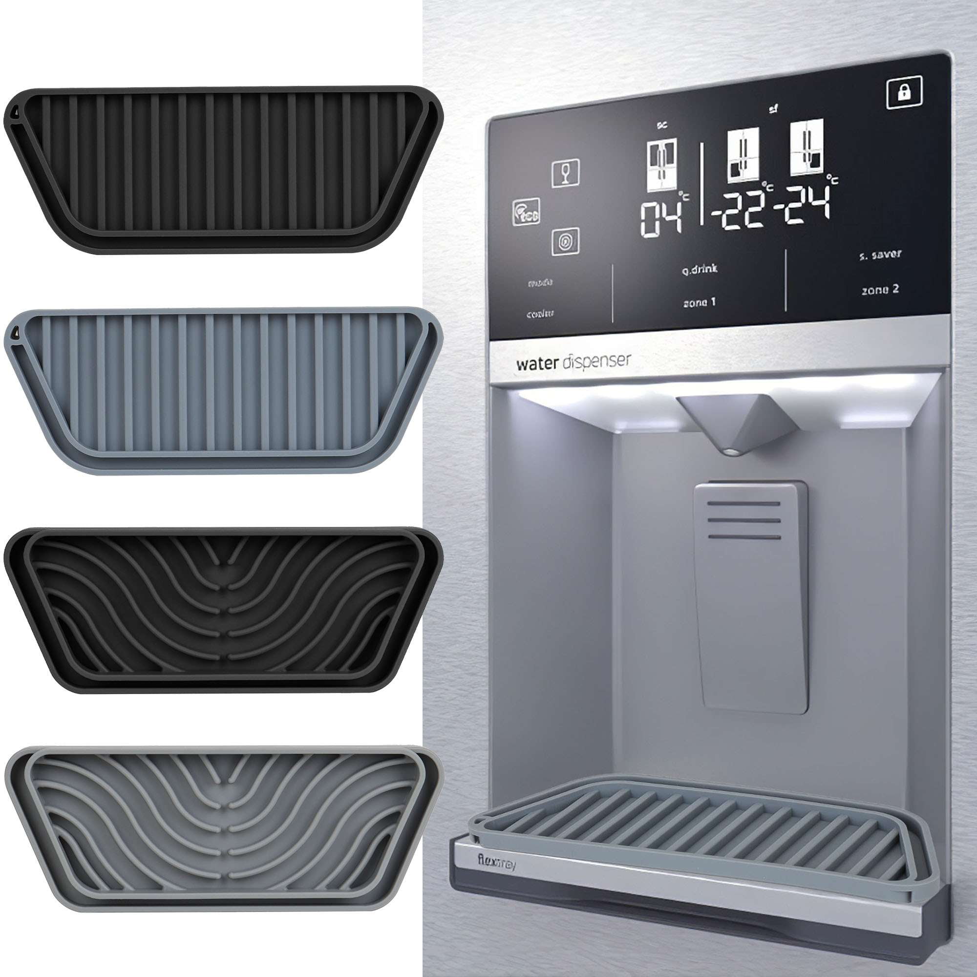 PULLIMORE Water Dispenser Drip Tray Silicone Splash Guard Refrigerator ...