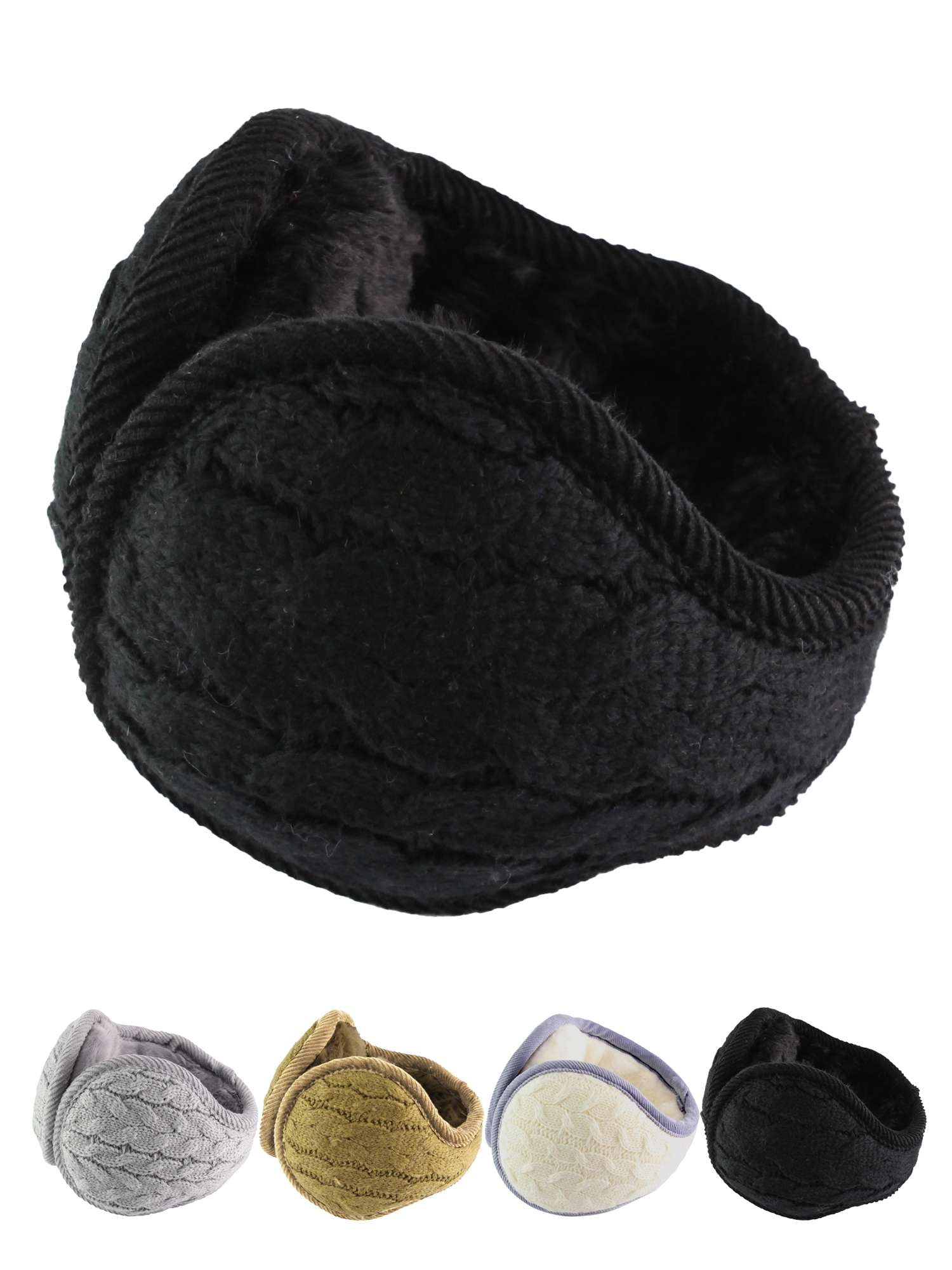PULLIMORE Unisex Winter Earmuffs - Foldable, Waterproof, Warm Fleece ...