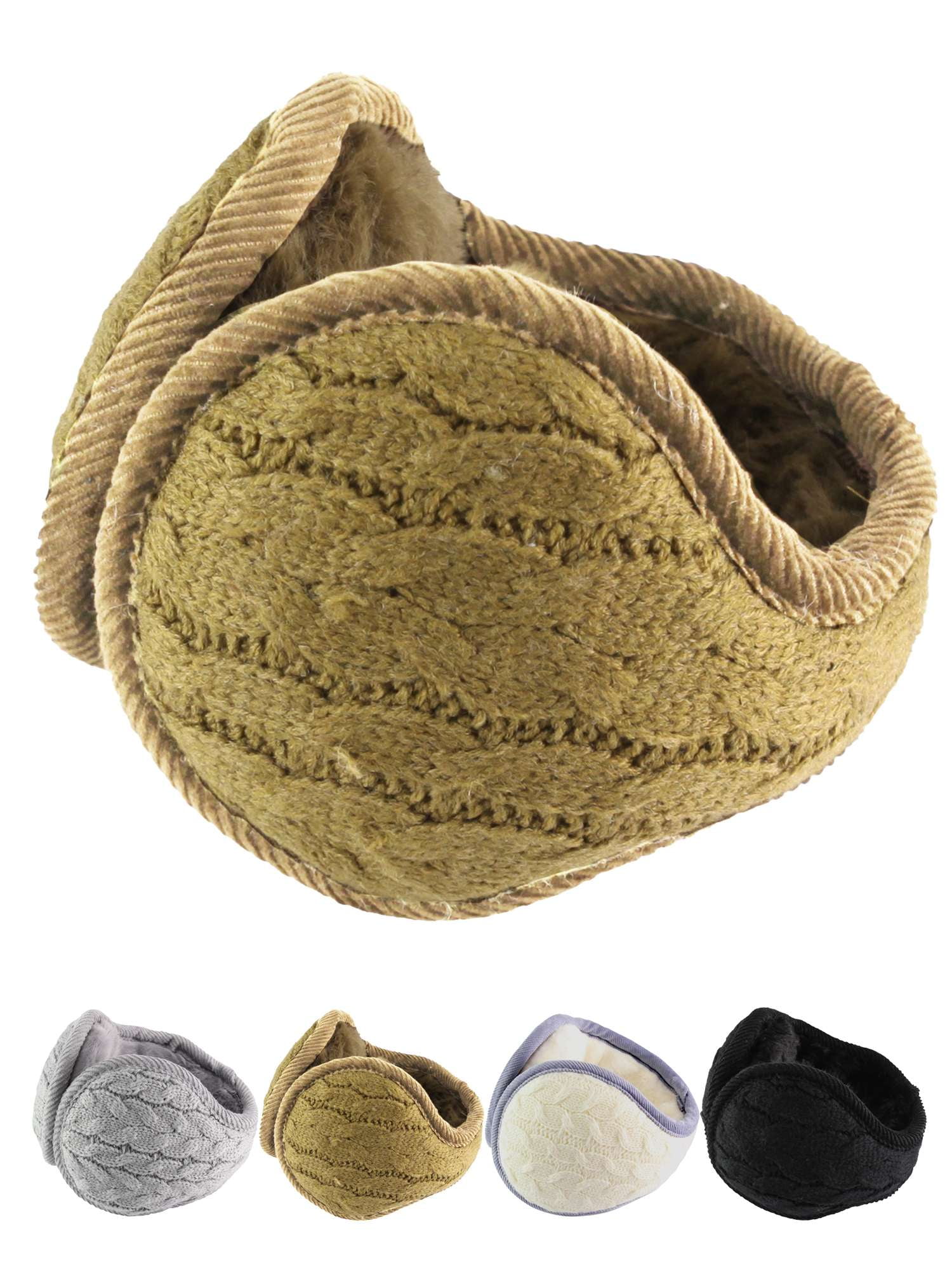 PULLIMORE Winter Earmuffs for Women Men Foldable Warm Ear Muffs Cable ...