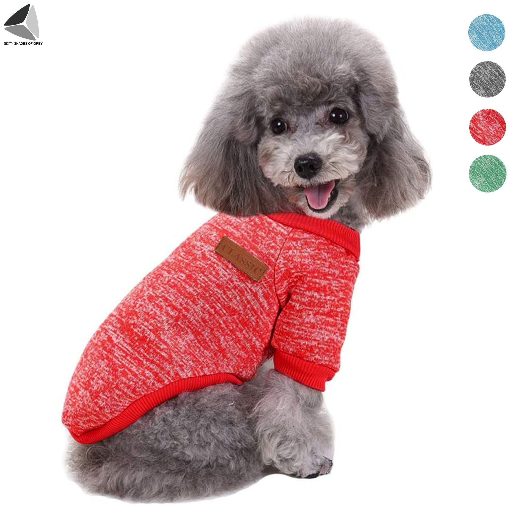 PULLIMORE Winter Pet Dog Sweaters Thermal Dog Pajamas Fleece Pet ...